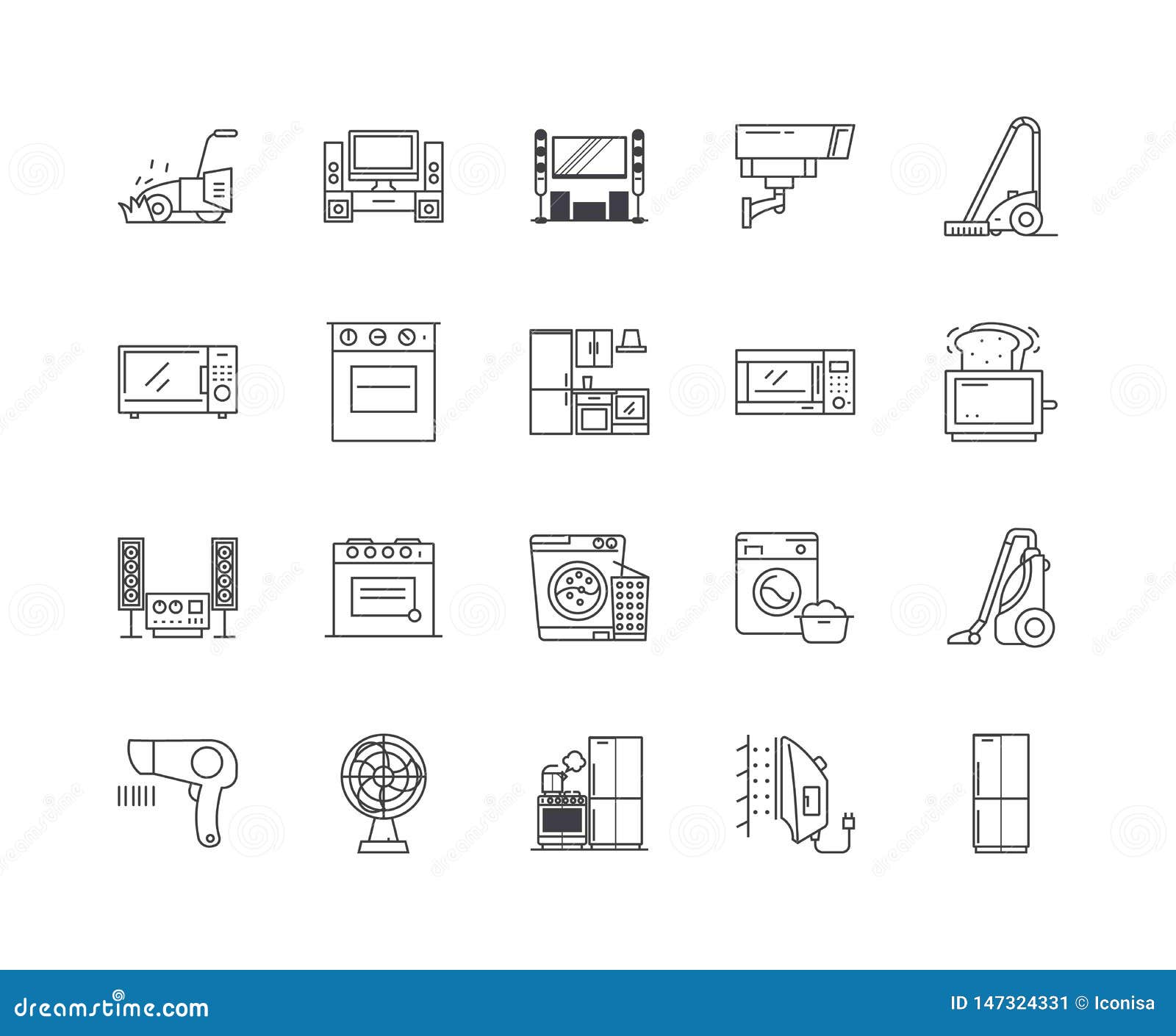 Electronic Equipment Line Icons, Signs, Vector Set, Outline Illustration Concept Stock Vector ...