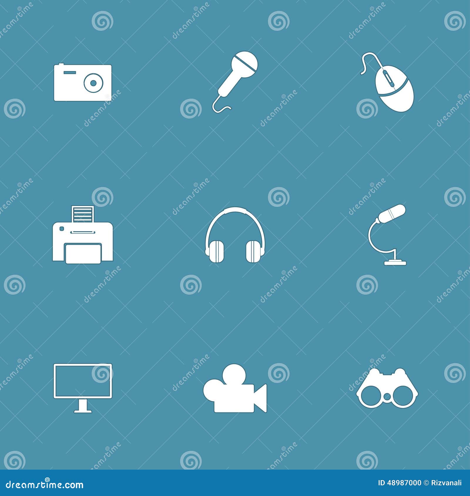 Electronic Equipment Vector Icon Set Stock Vector - Illustration of ...