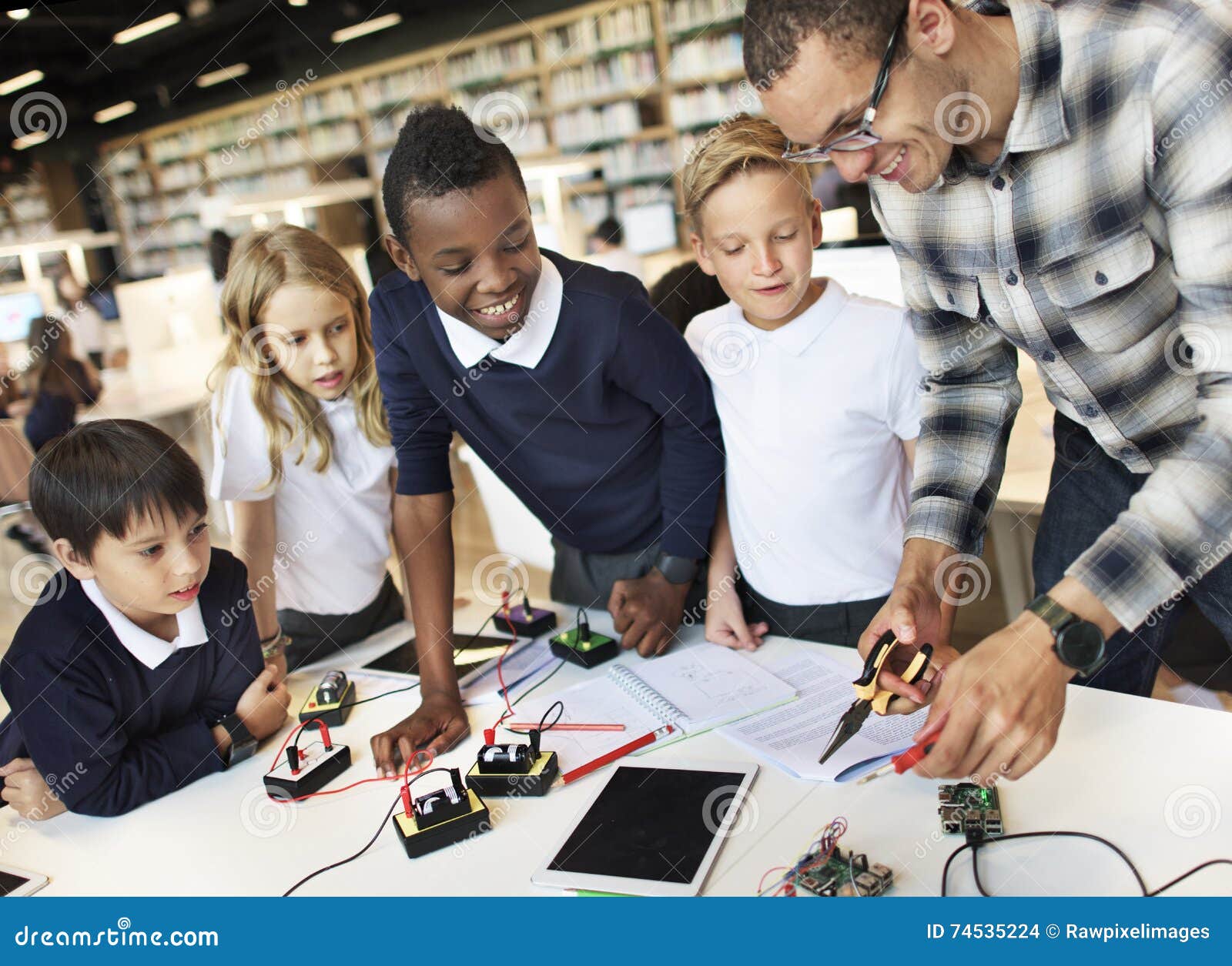 Electronic Experiment Observation Physics Study Concept Stock Photo ...