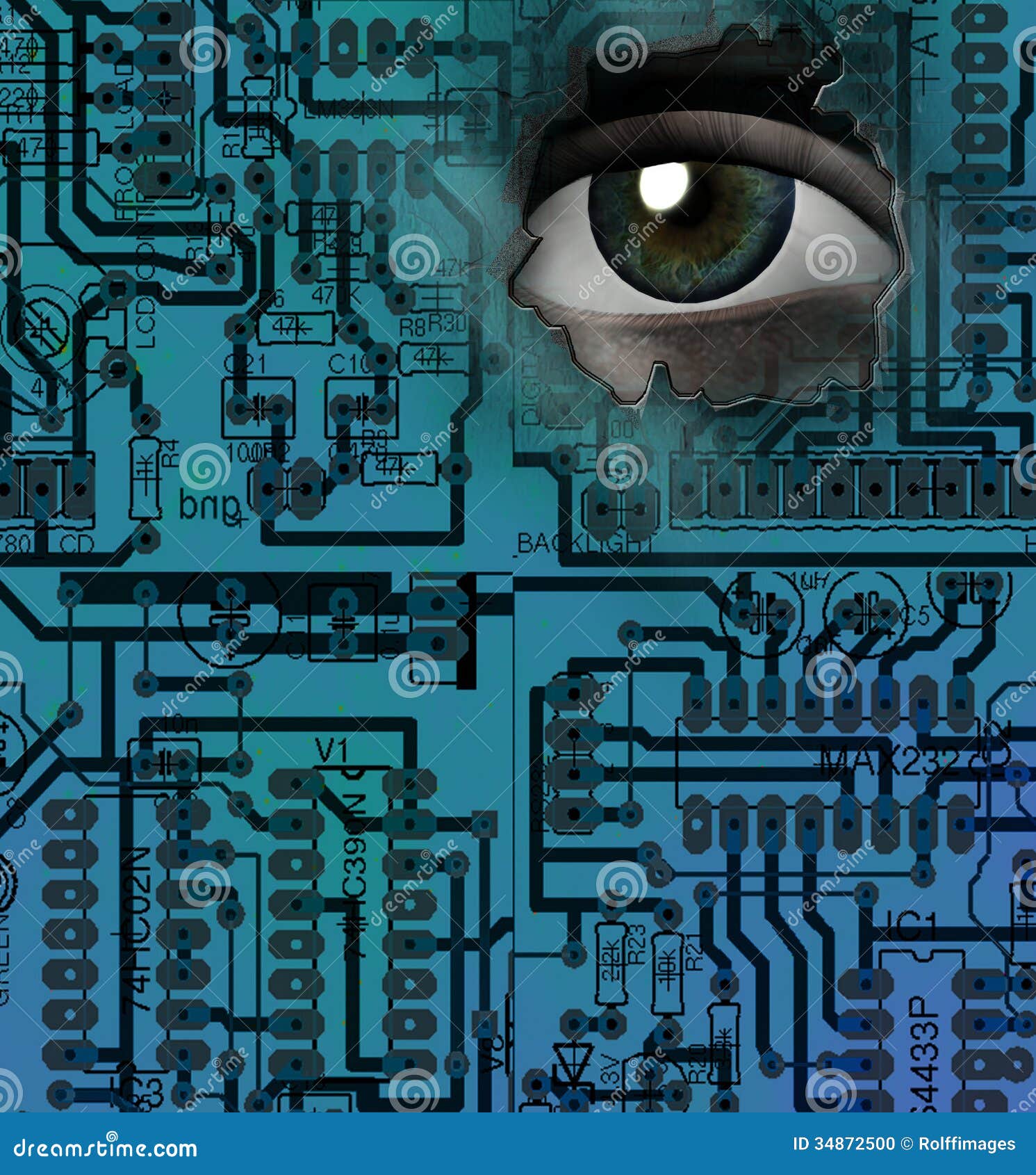 Electronic eye stock illustration. Illustration of perception - 34872500