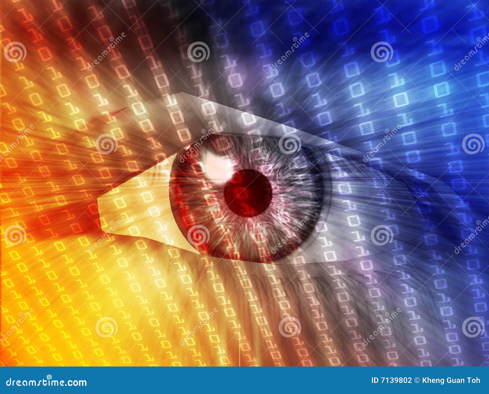 Electronic Eye Illustration Stock Illustration - Illustration of digits ...