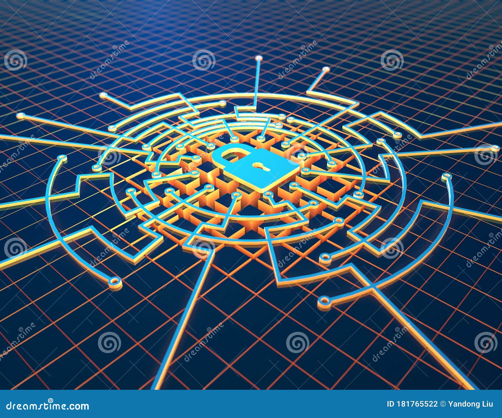 Locks On Circuit Pattern. Concept Of Data Security And Cybersecurity ...