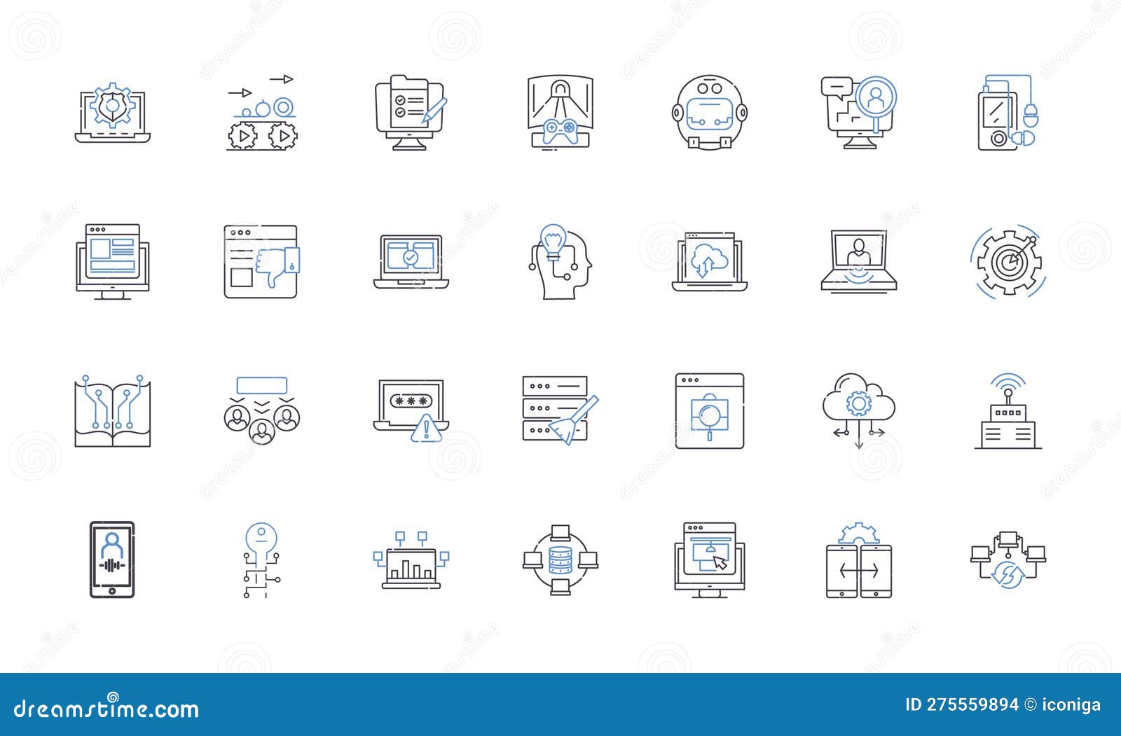 Electronic Flexible Line Icons Collection. Bendable, Lightweight, Thin ...