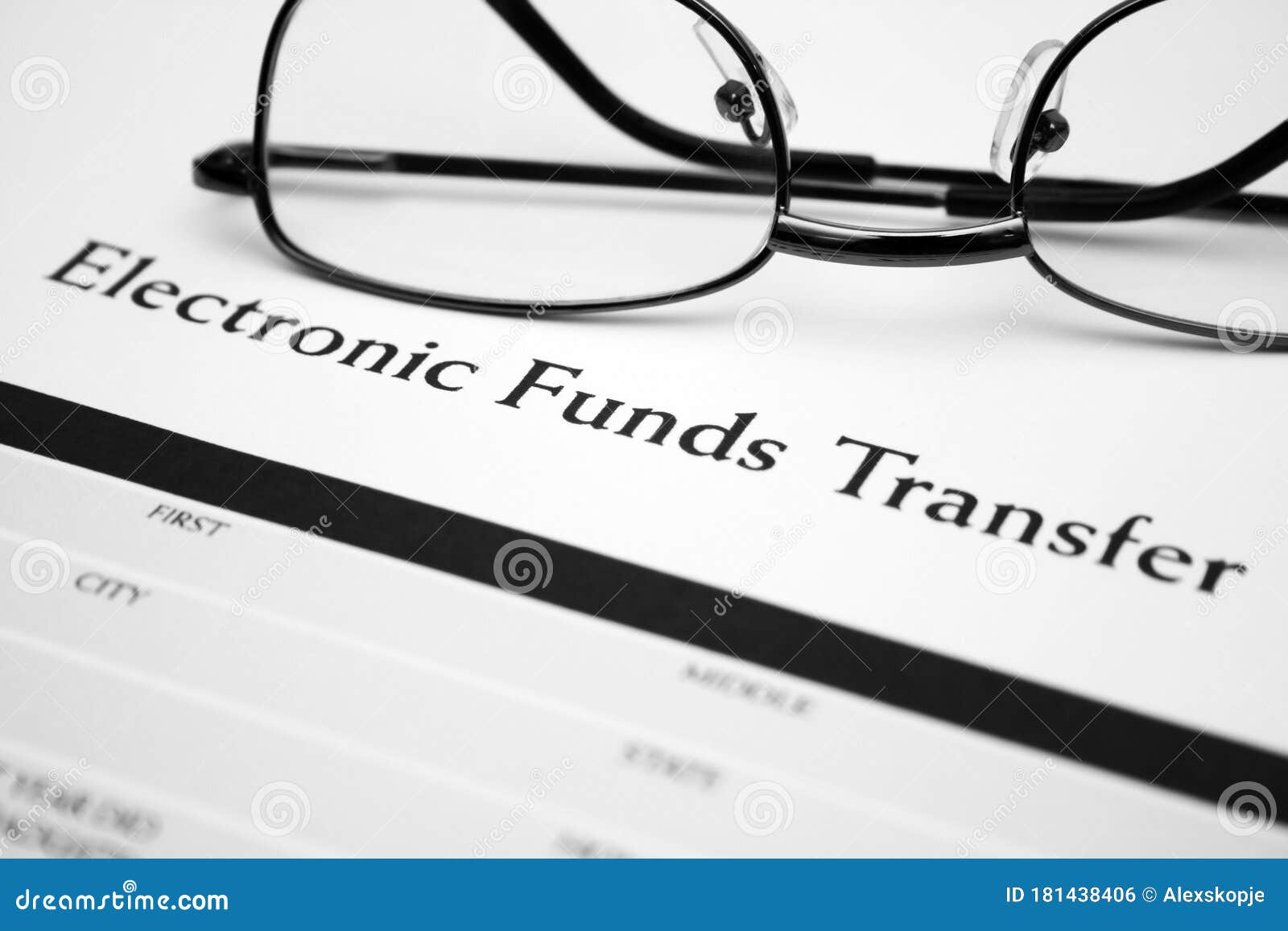 Electronic funds transfer stock photo. Image of bank - 181438406