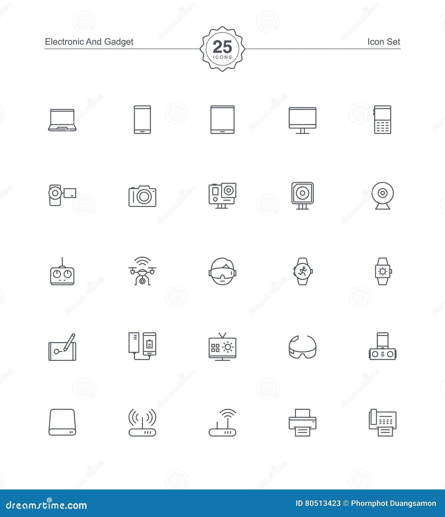Electronic Gadget Icons Set, Vector Illustration Stock Vector ...