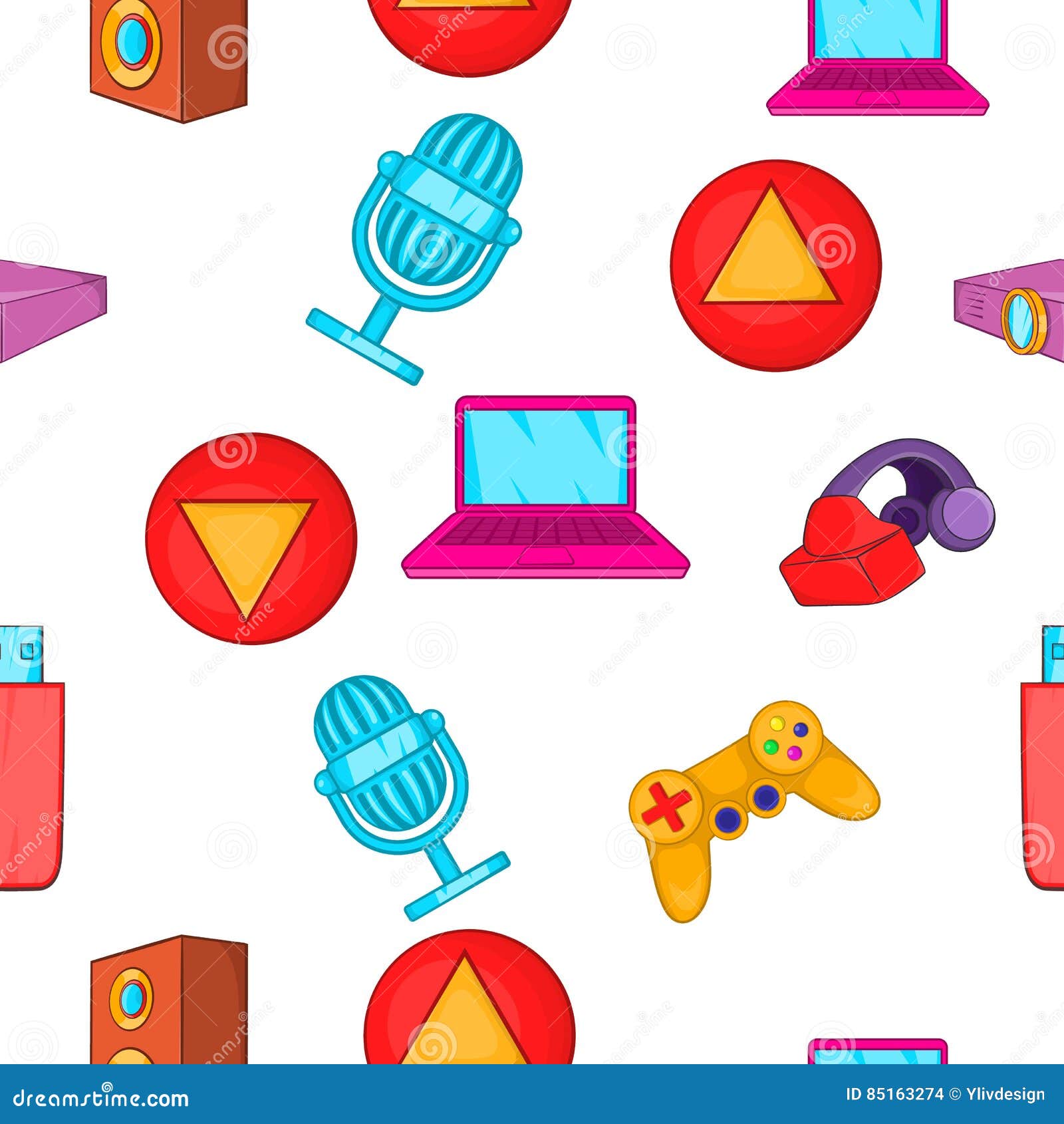 Electronic Gadget Pattern, Cartoon Style Editorial Stock Image ...