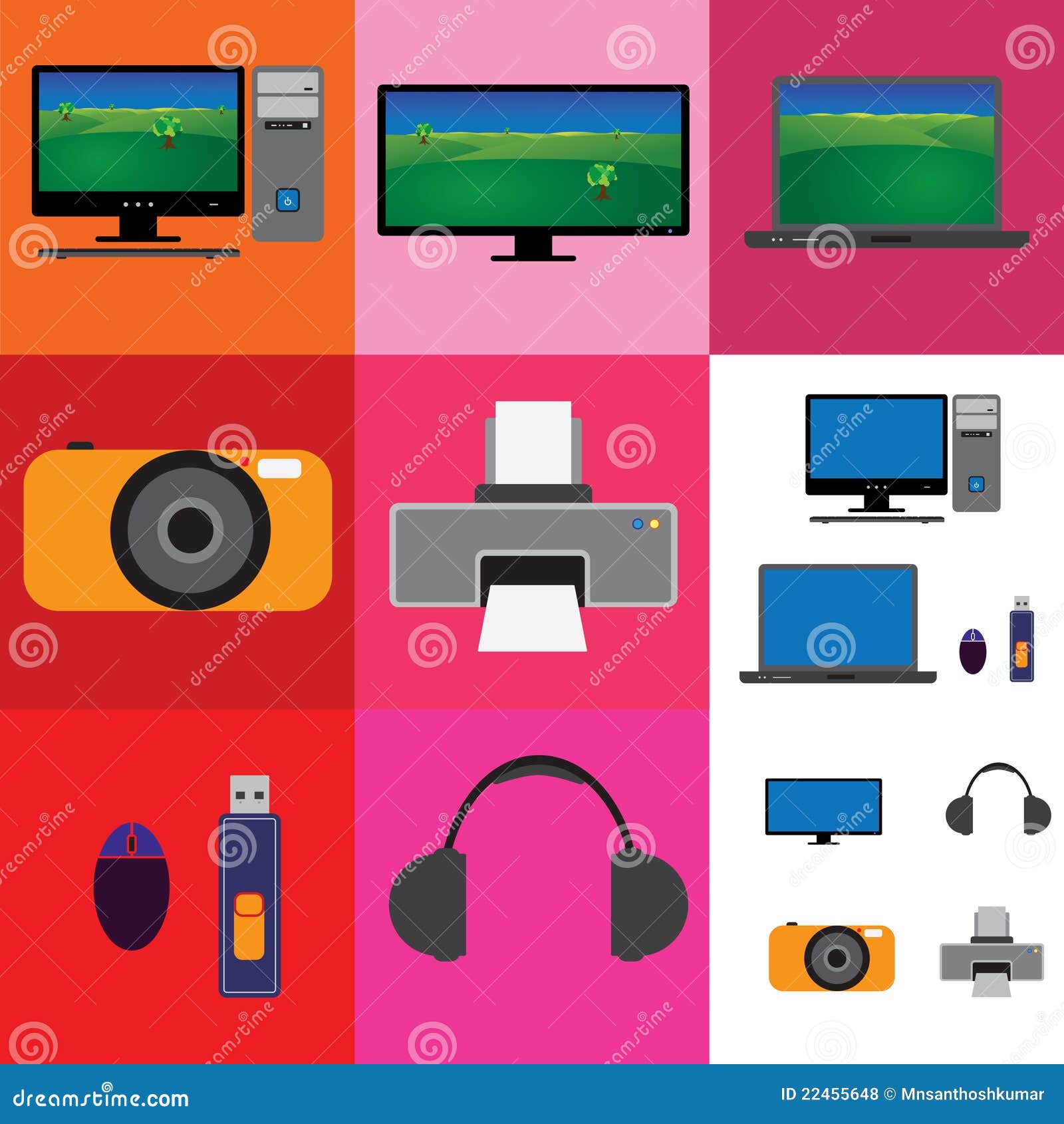 Electronic Gadgets Collage - Television, Camera Stock Vector ...