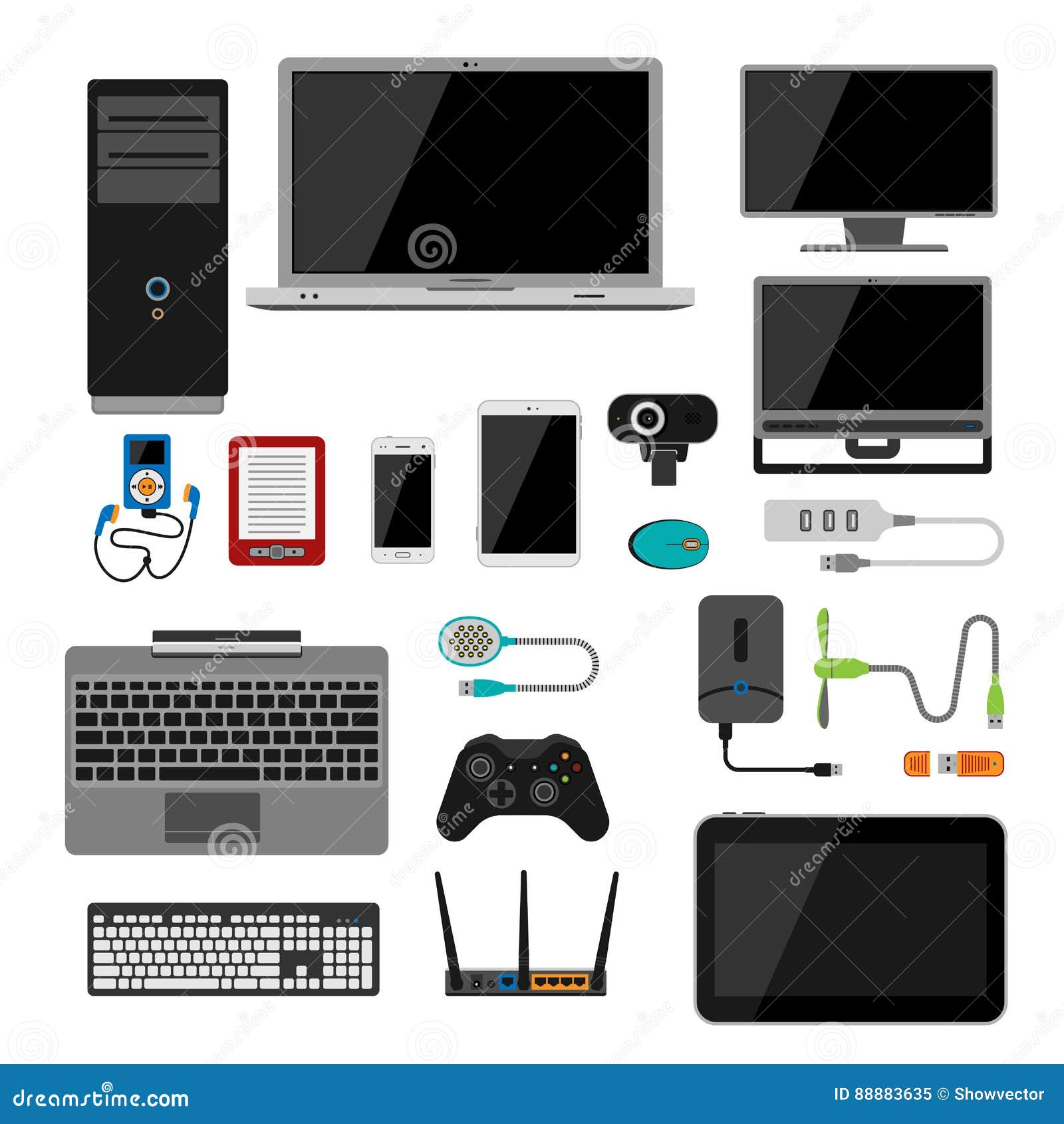Electronic Gadgets Icons Technology Electronics Multimedia Devices ...