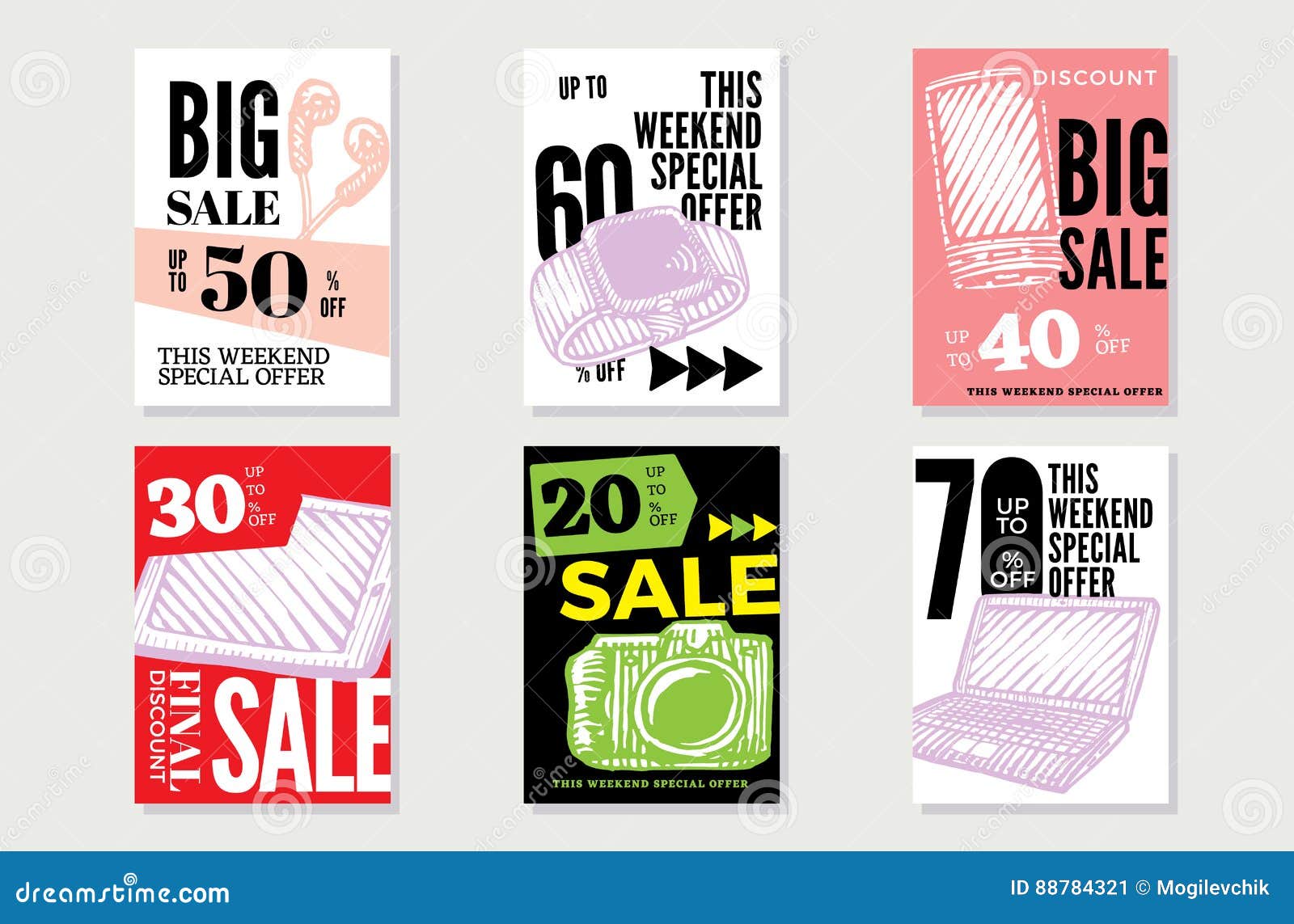 Electronic Gadgets Promotional Posters Stock Vector - Illustration of ...