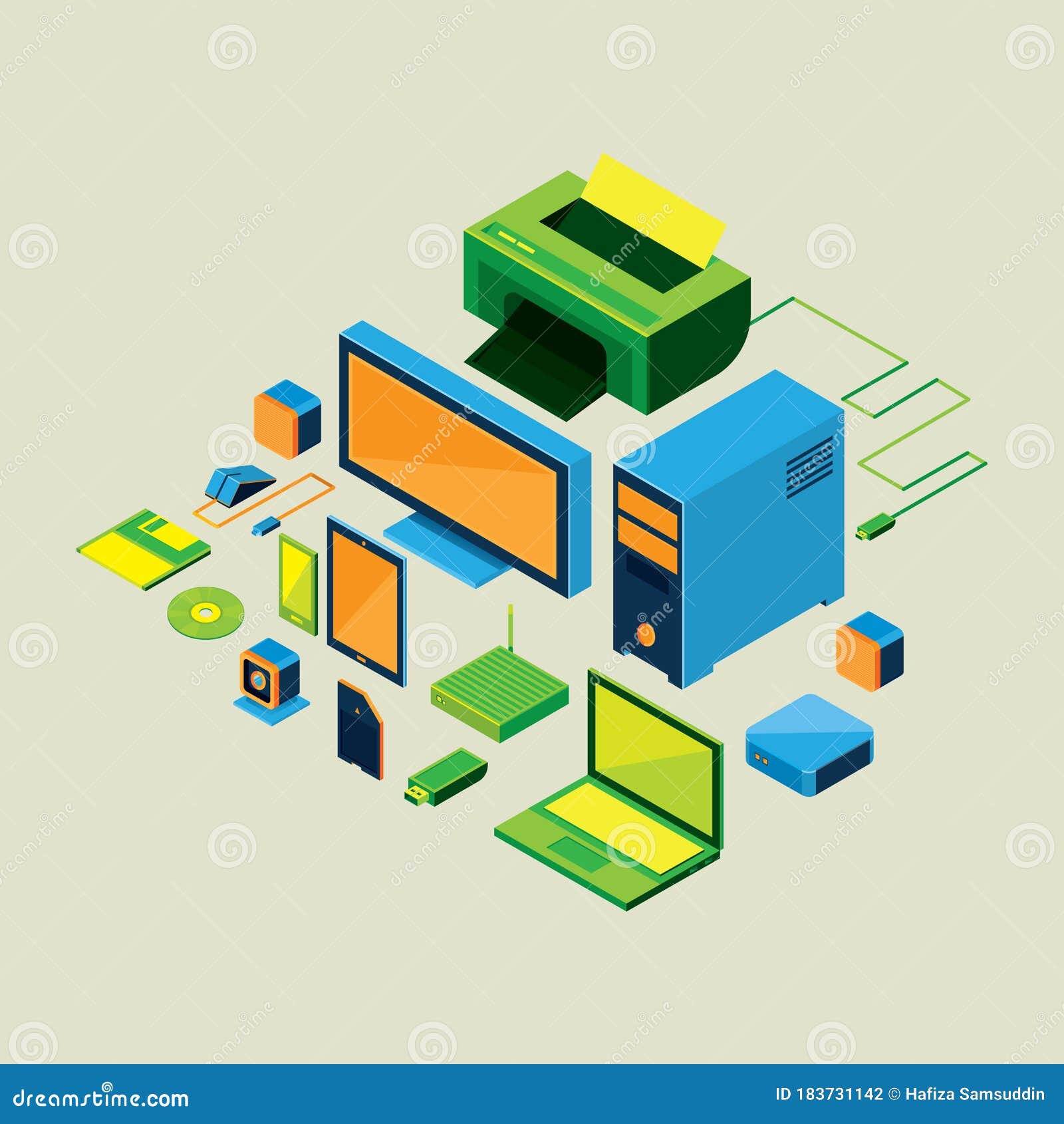 Electronic Gadgets. Vector Illustration Decorative Background Design ...