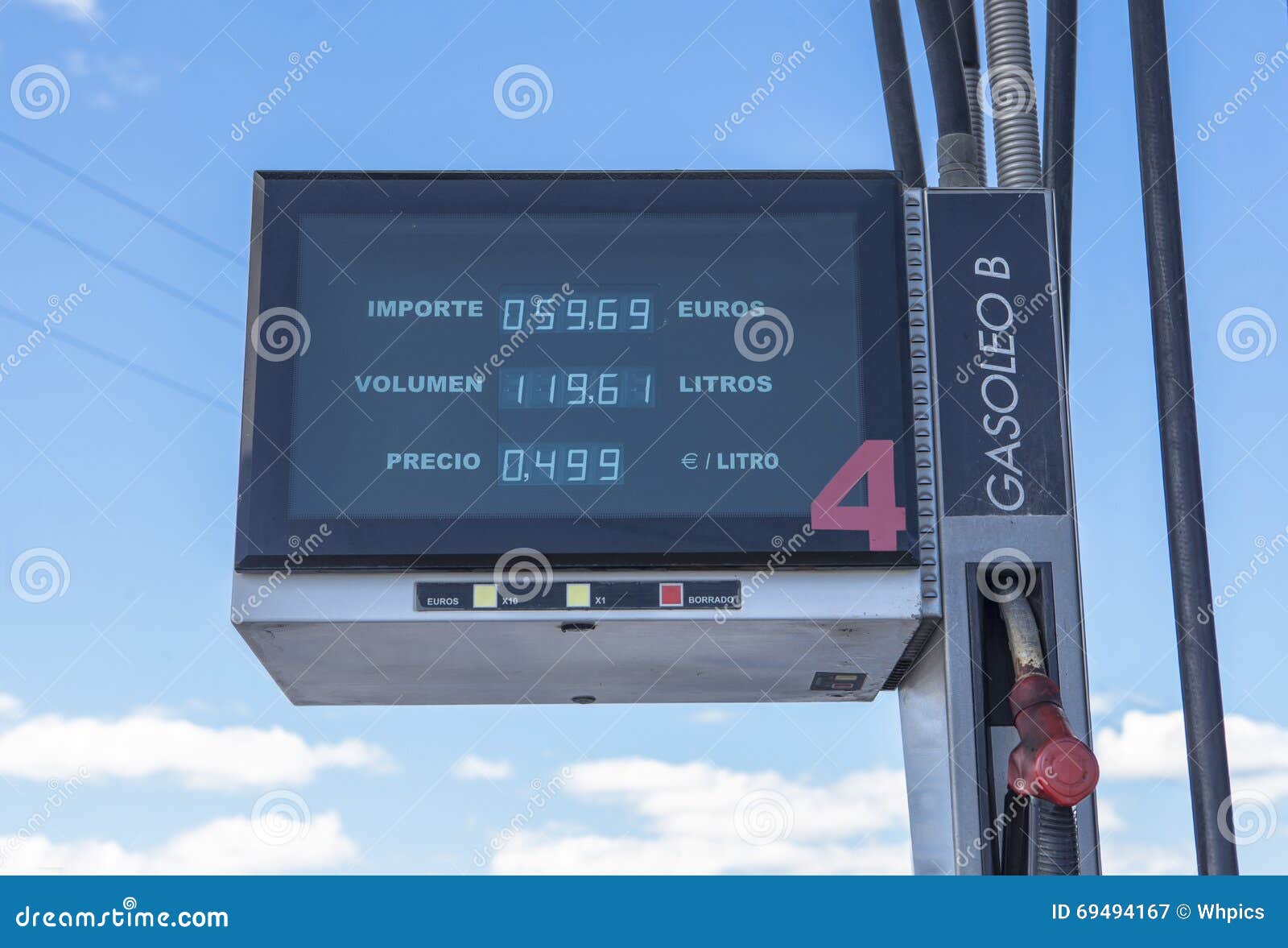 Electronic Gas Petrol Display Red Diesel Stock Photos - Free & Royalty ...