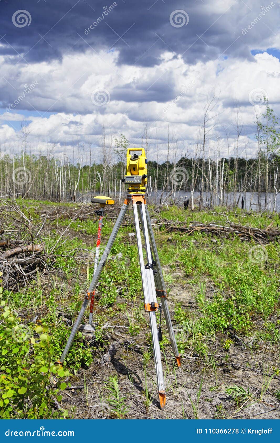 Electronic Geodetic Instruments in the Field Stock Photo - Image of ...