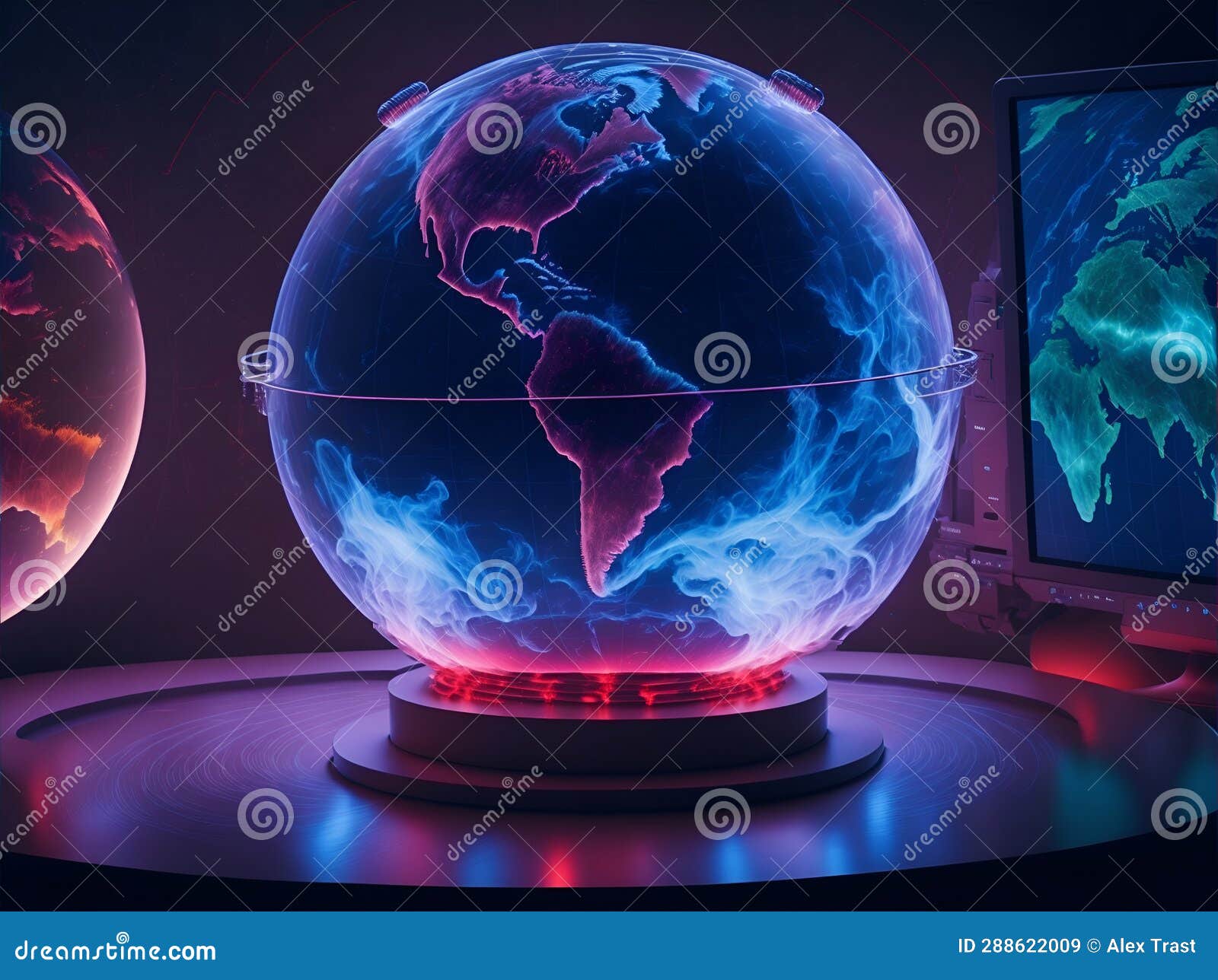 Electronic Globe, Globe Hologram. Stock Illustration - Illustration of ...