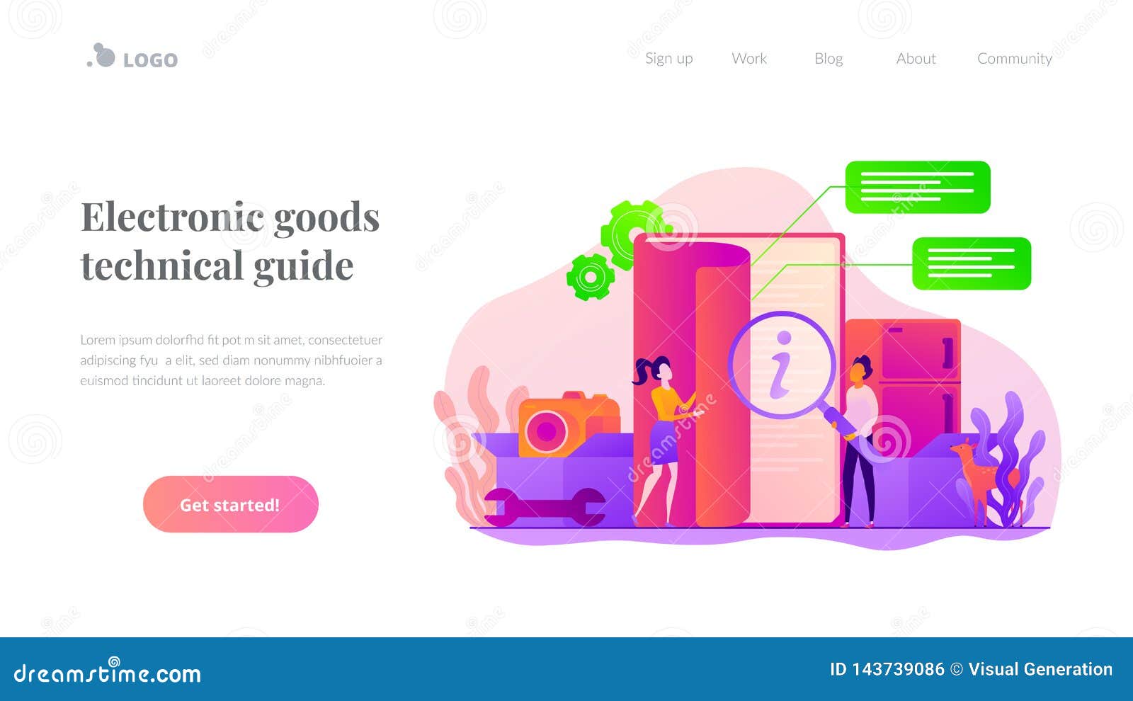 User Guide Landing Page Template. Stock Vector - Illustration of ...