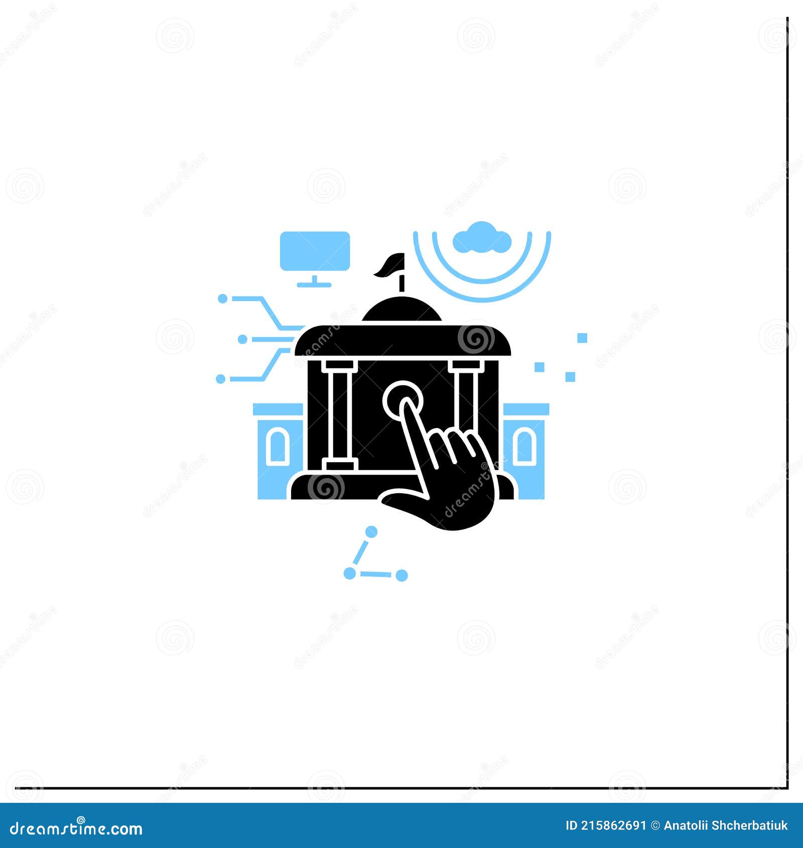 Electronic Government Glyph Icon Stock Vector - Illustration of solving ...