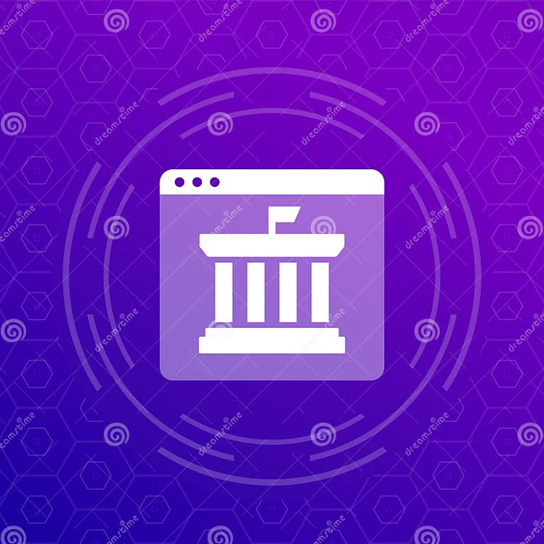 Electronic Government Vector Icon for Web Stock Illustration ...