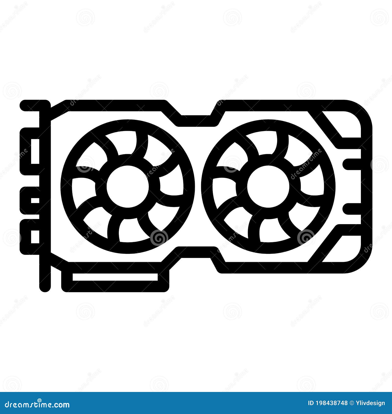 Electronic Graphic Card Icon, Outline Style Stock Vector - Illustration ...