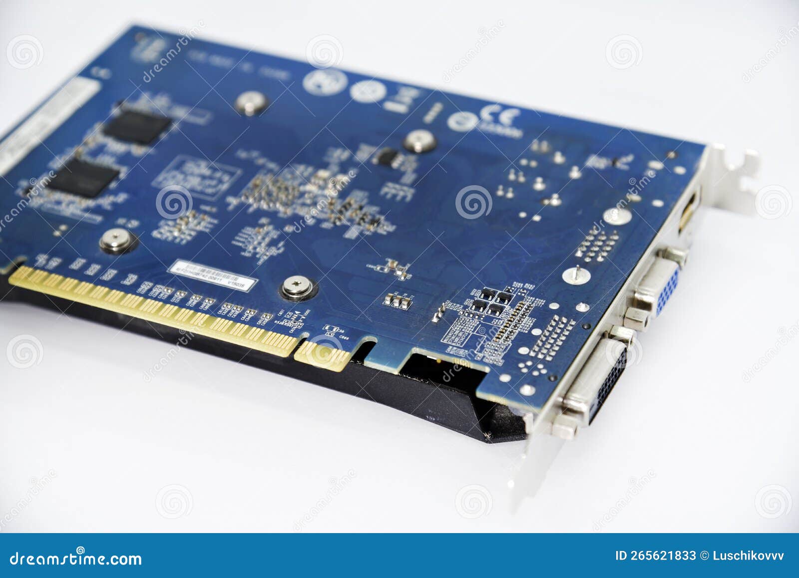 Electronic Graphics Card Board with Chips and Radio Elements. the ...