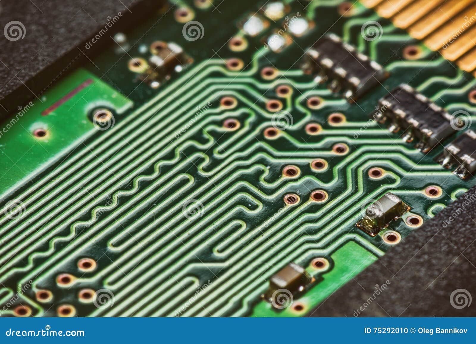 Electronic Green Circuit Board. Macro Stock Photo - Image of circuit ...