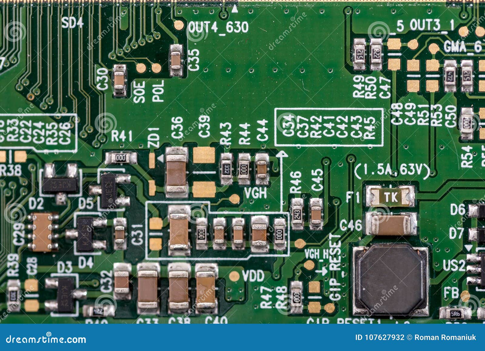 Electronic Green Computer Hardware Technology. PC Background Stock ...