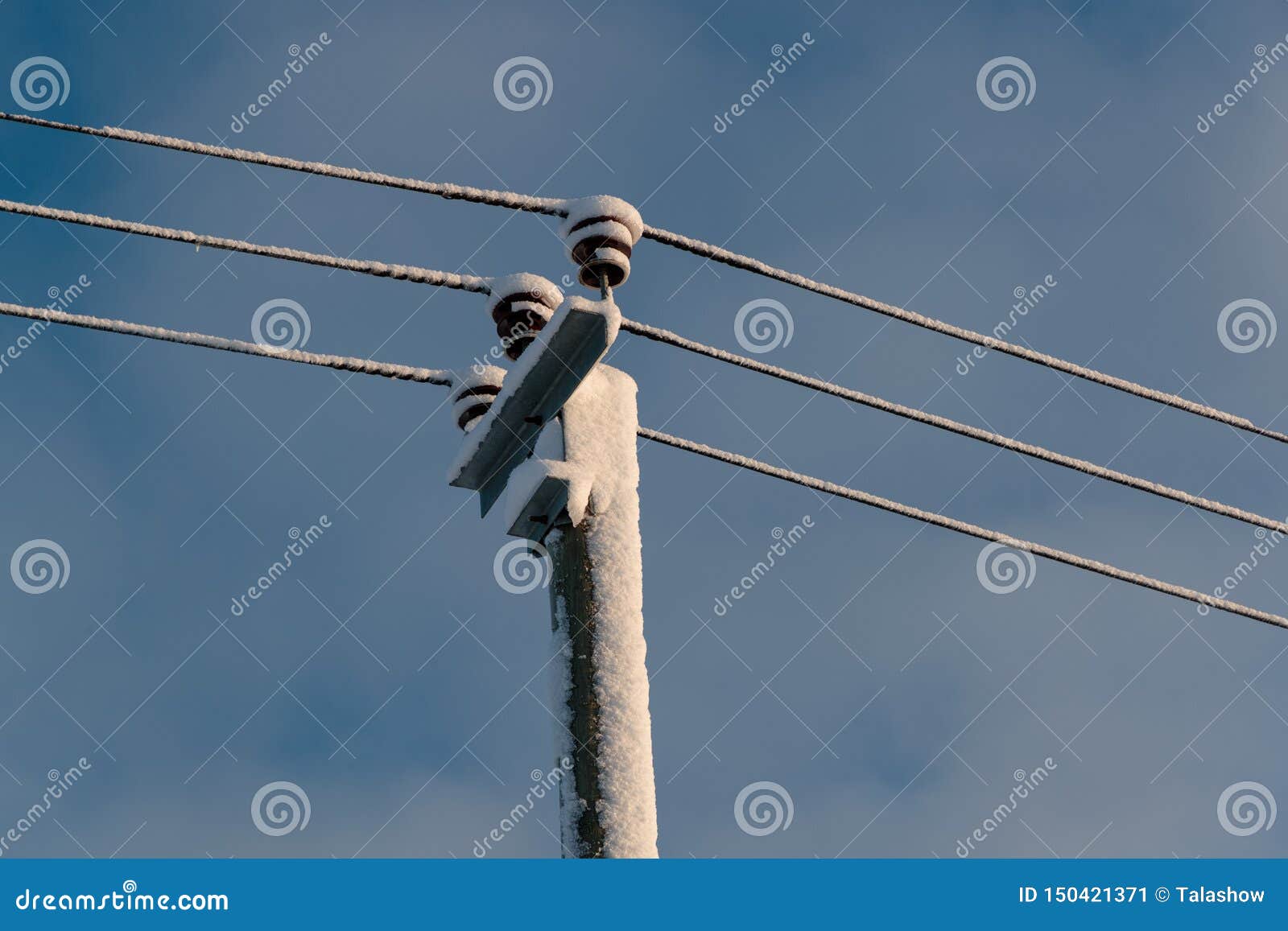 Electronic Guide Tower in the Snow in Winter Stock Image - Image of ...