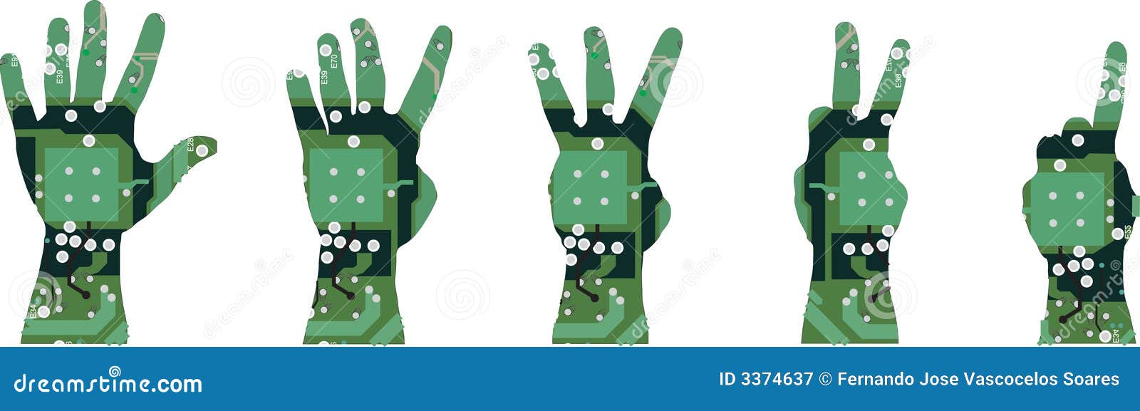 Electronic hand stock vector. Illustration of electronic - 3374637