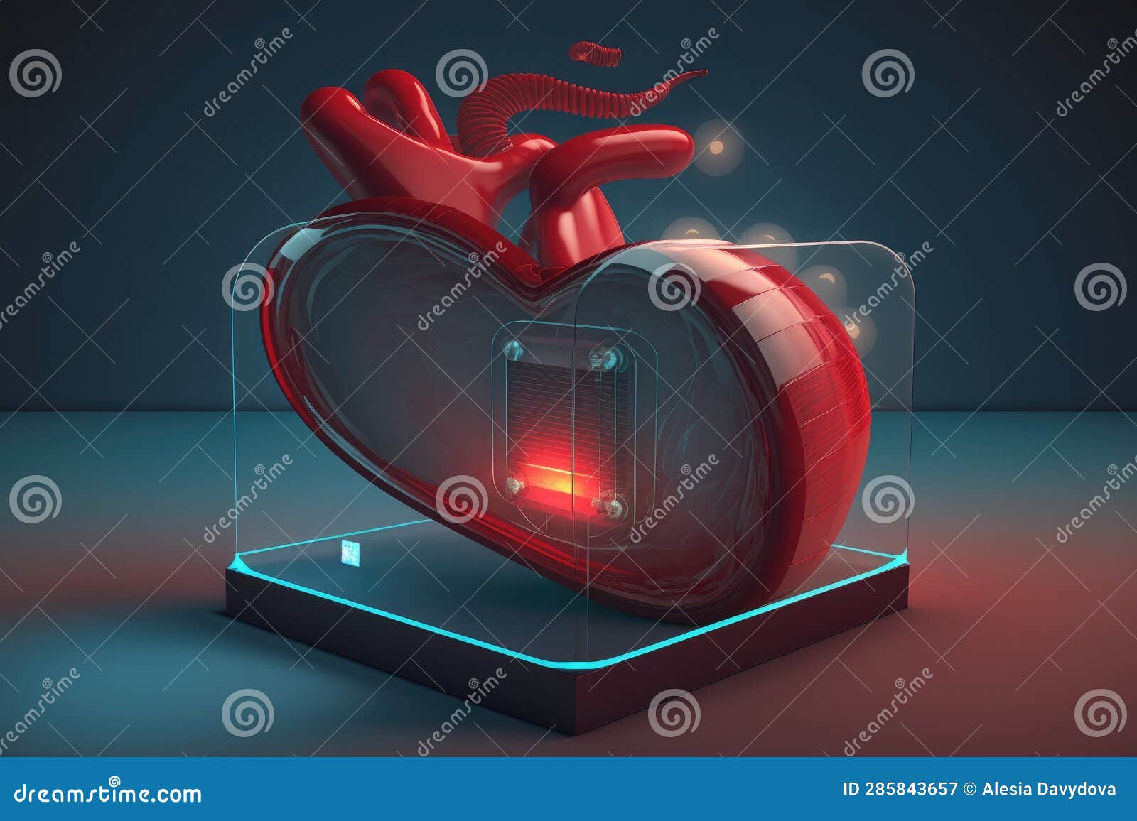 The Electronic Heart of an Android Human. Medicine of the Future. World ...