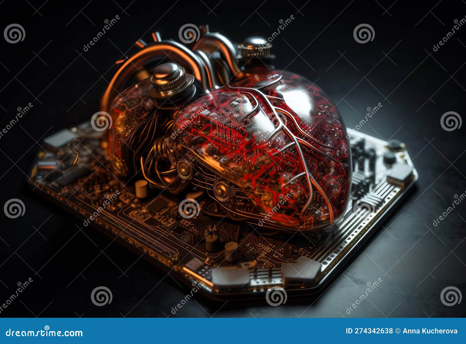Electronic, Heart, Biology, Icon, Neon .Biotechnology And Science ...