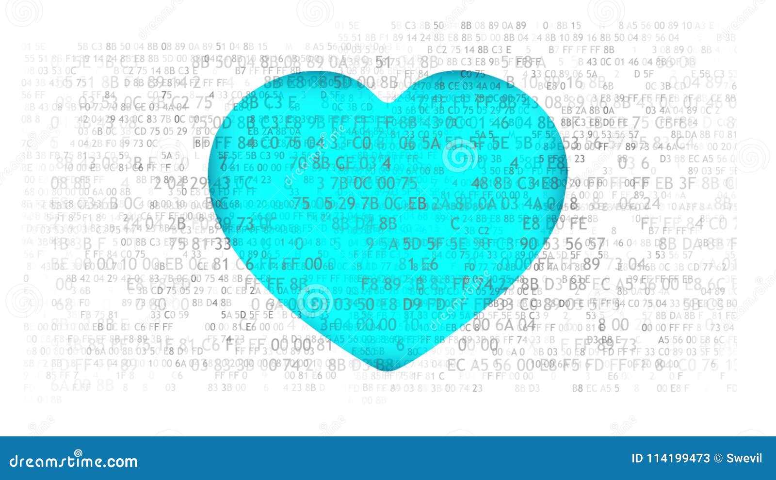 Love and Computer Programming. Electronic Heart Stock Illustration ...