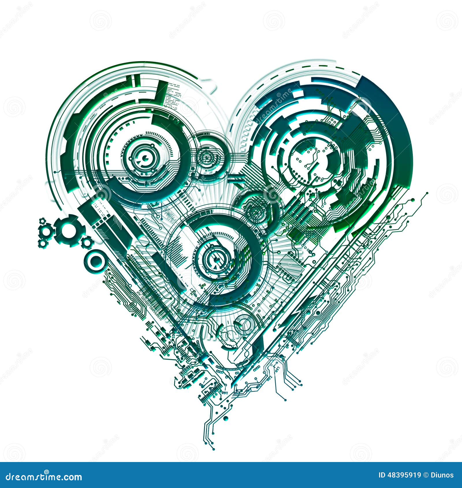 Electronic Heart stock illustration. Illustration of information - 48395919