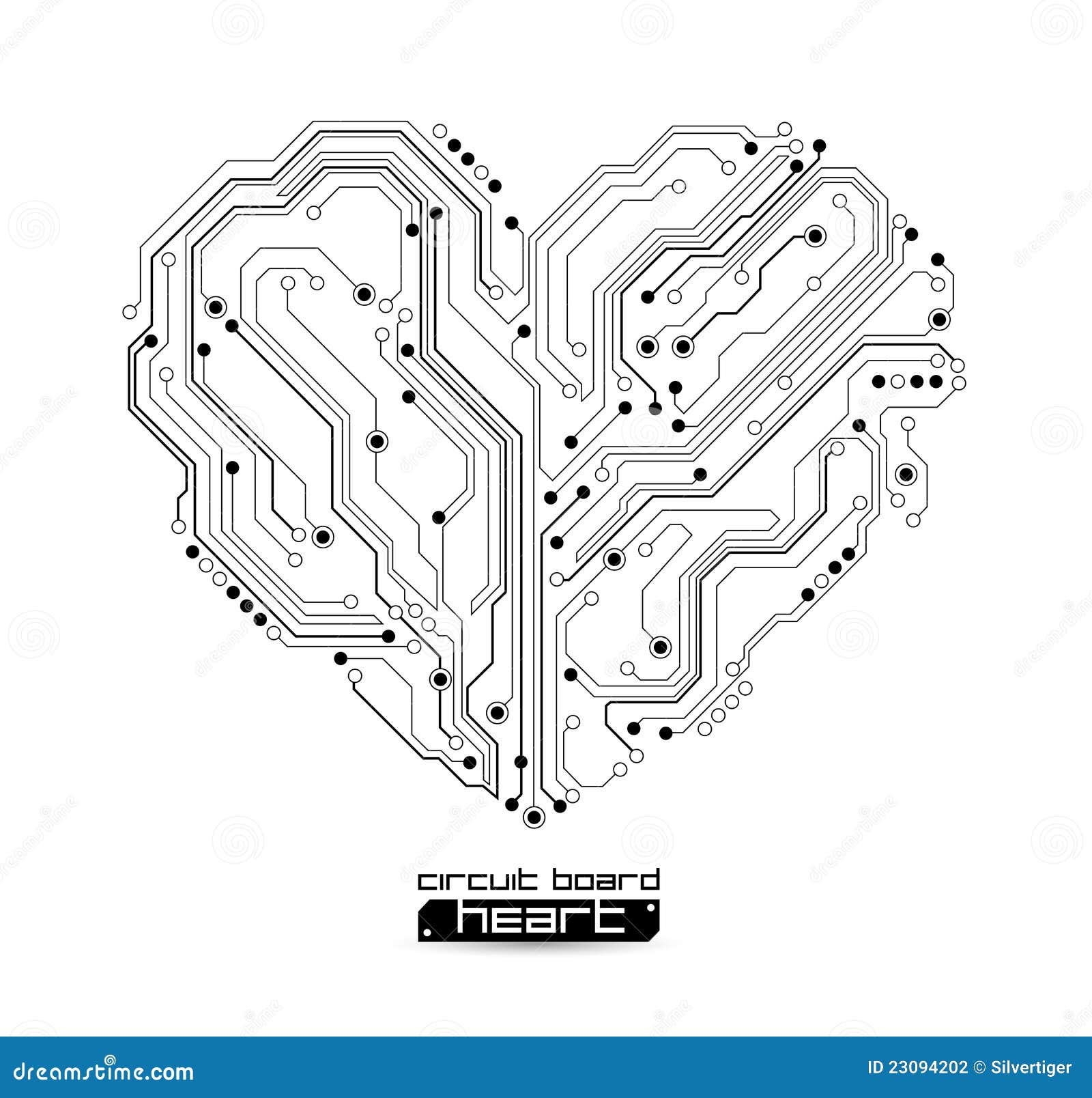 Electronic Heart Technology Background Stock Vector - Illustration of ...