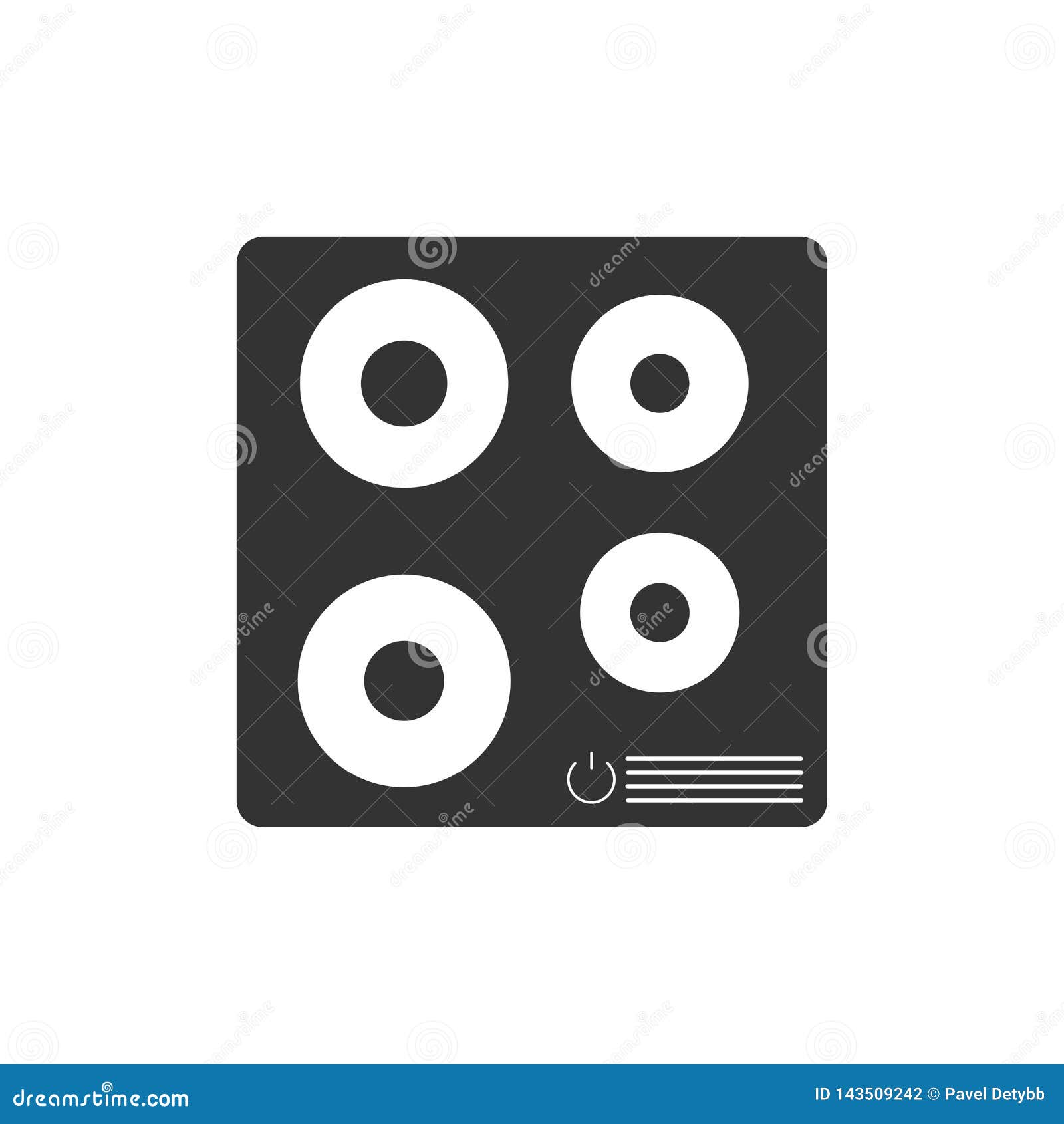 Electronic Hob Icon. Vector Illustration, Flat Design Stock ...