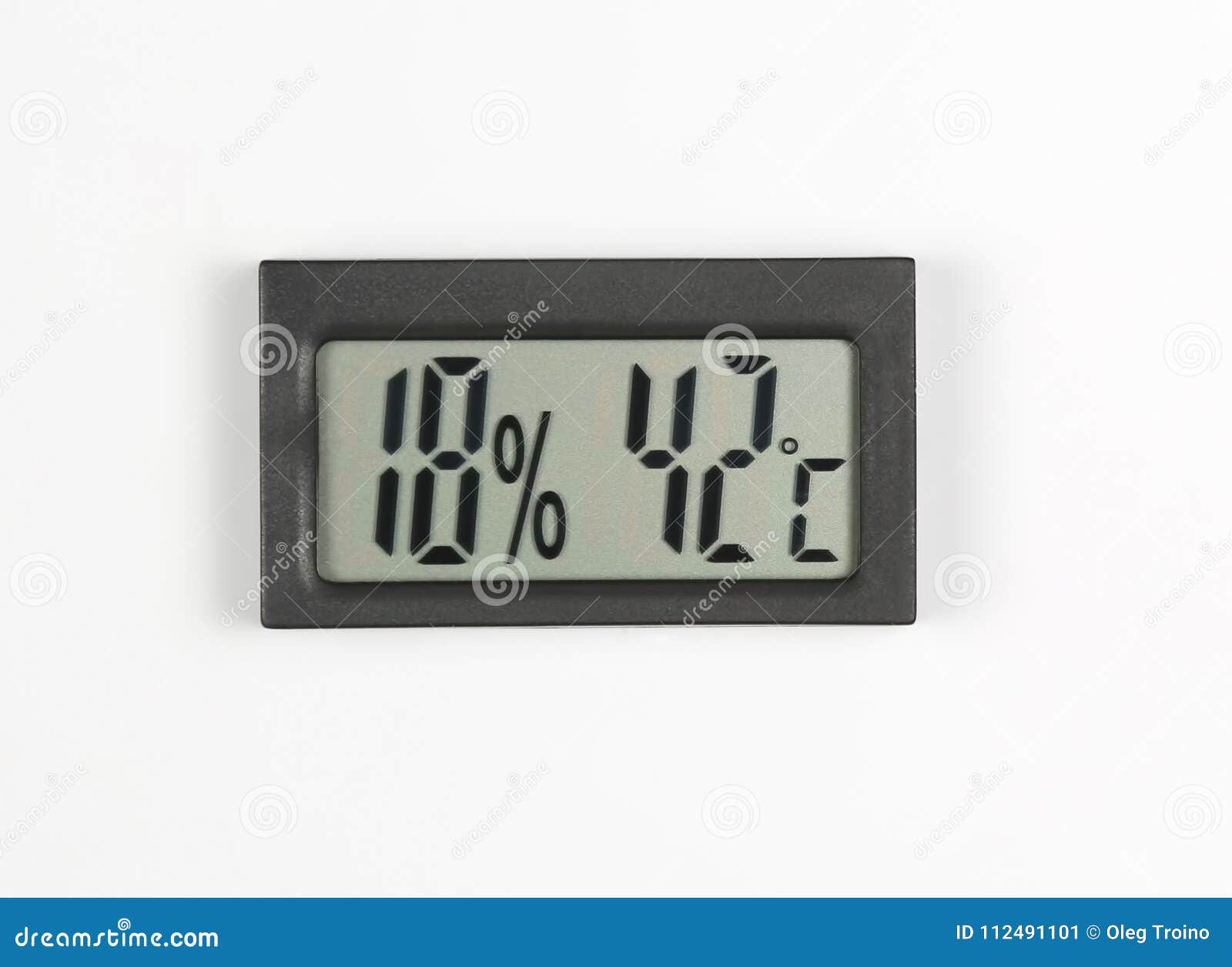 Electronic Humidity Meter and Temperature on White Background Stock ...