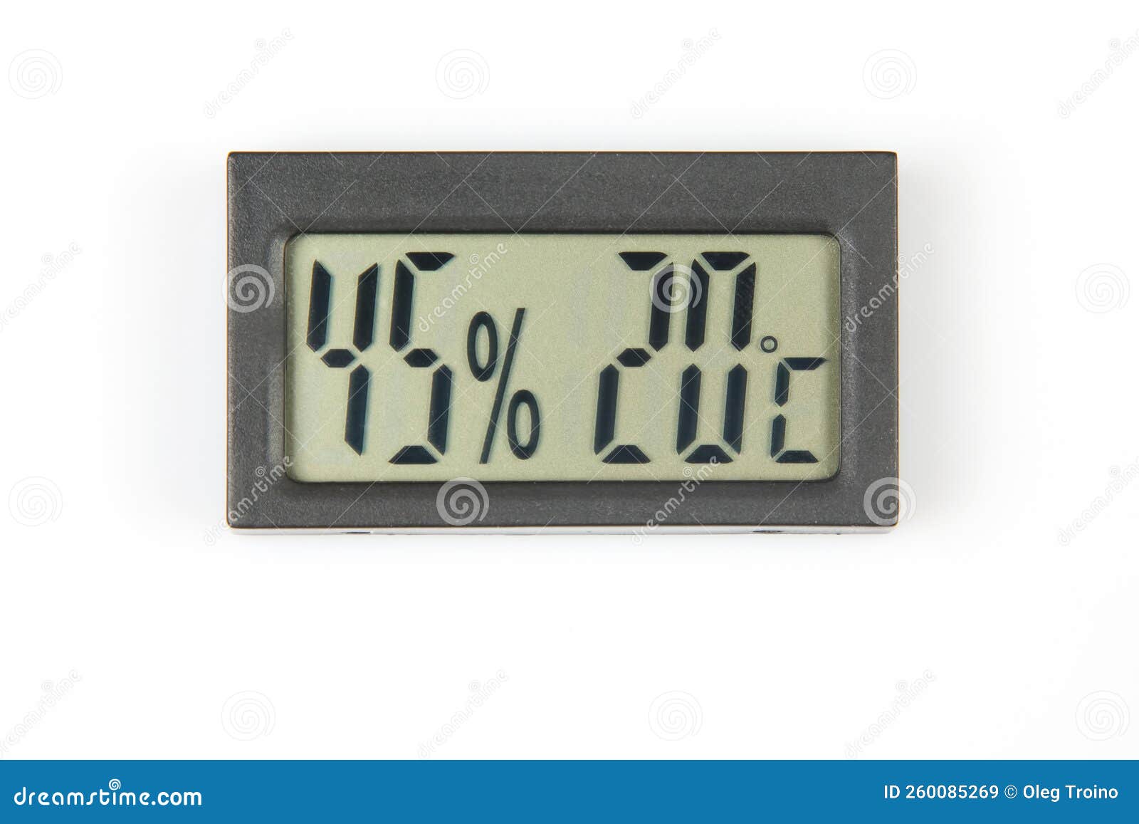 Electronic Humidity Meter and Temperature on White Background Stock ...