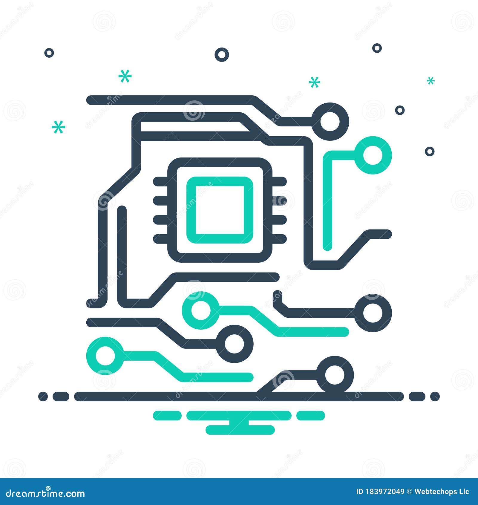 Mix Icon for Electronic, Circuit and Digital Stock Vector ...