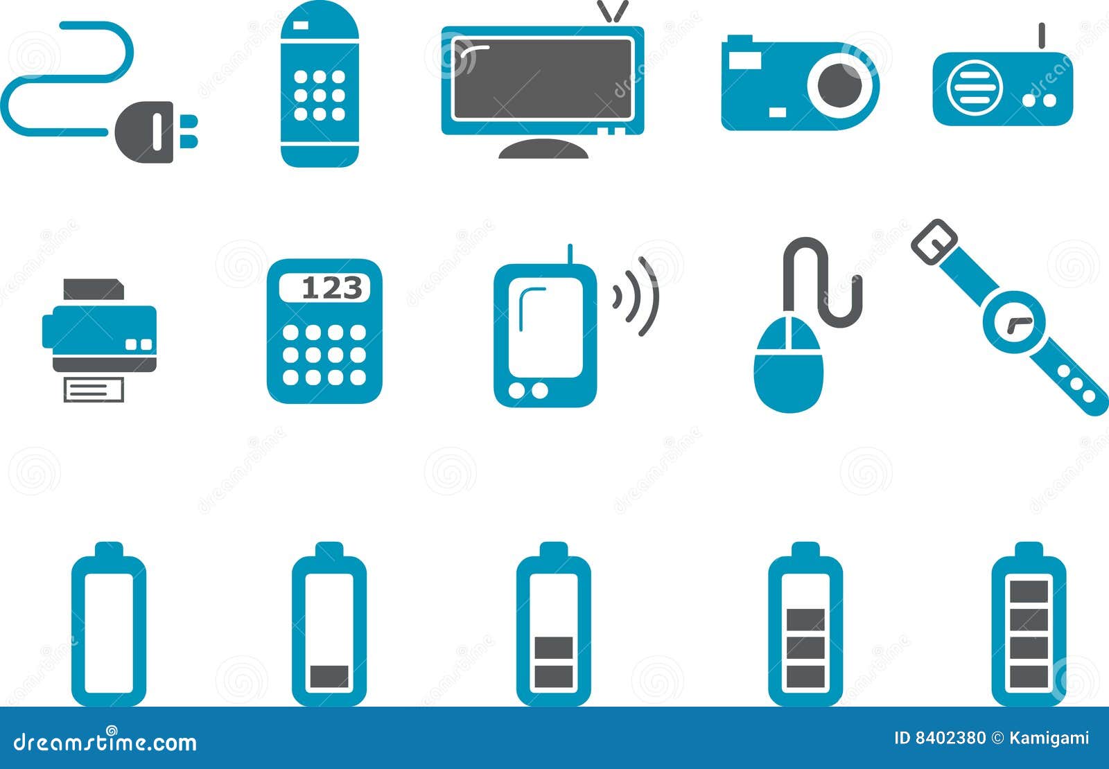 Electronic Icon Set stock vector. Illustration of bluetooth - 8402380