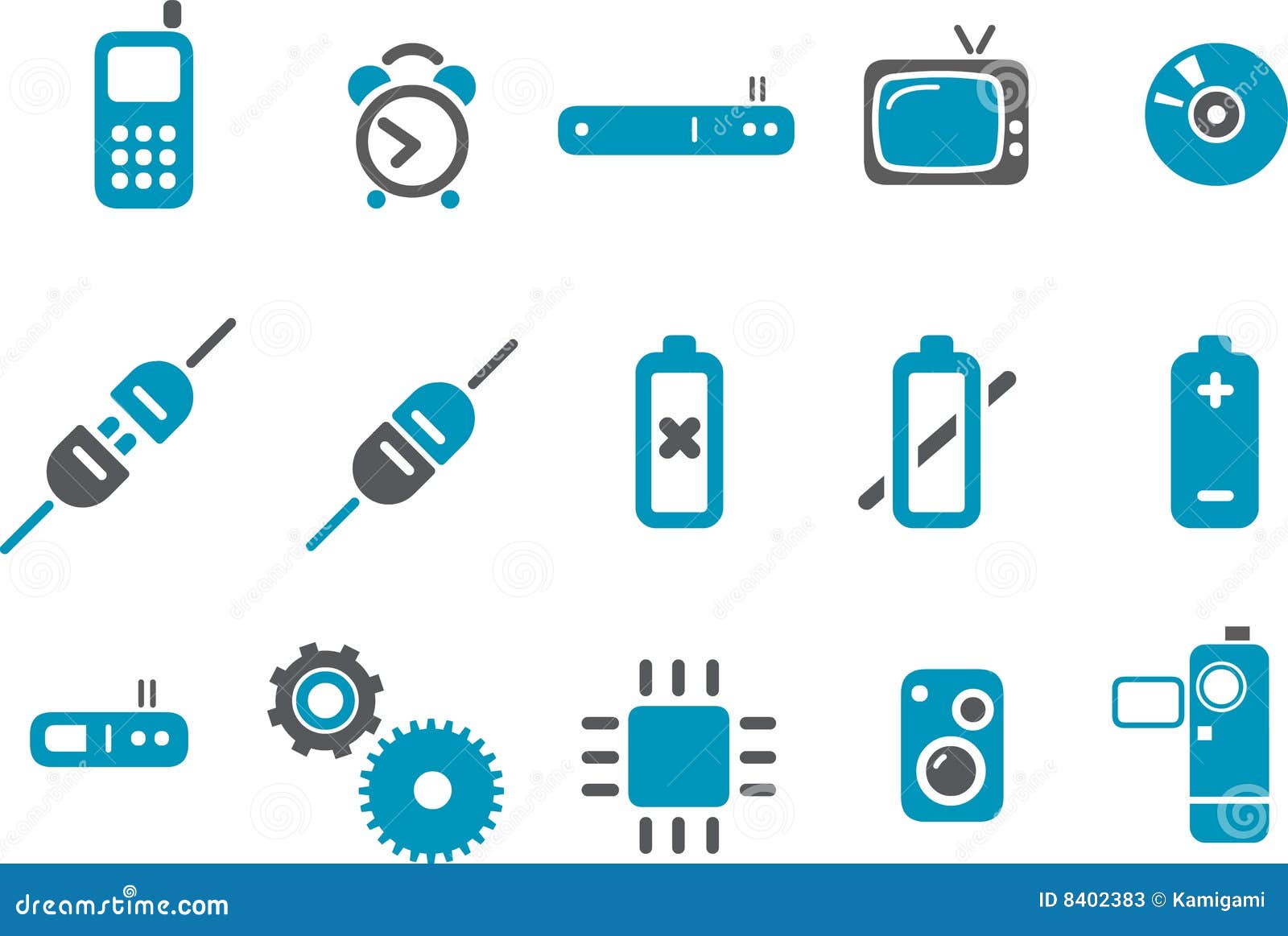 Electronic Icon Set stock vector. Illustration of icon - 8402383