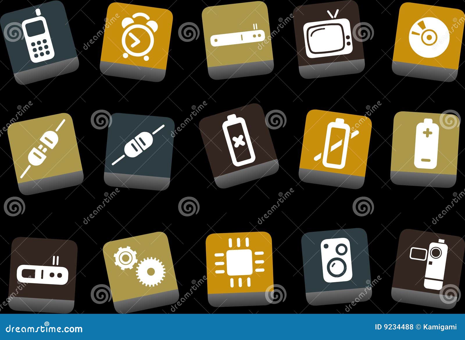 Electronic Icon Set stock vector. Illustration of monitor - 9234488