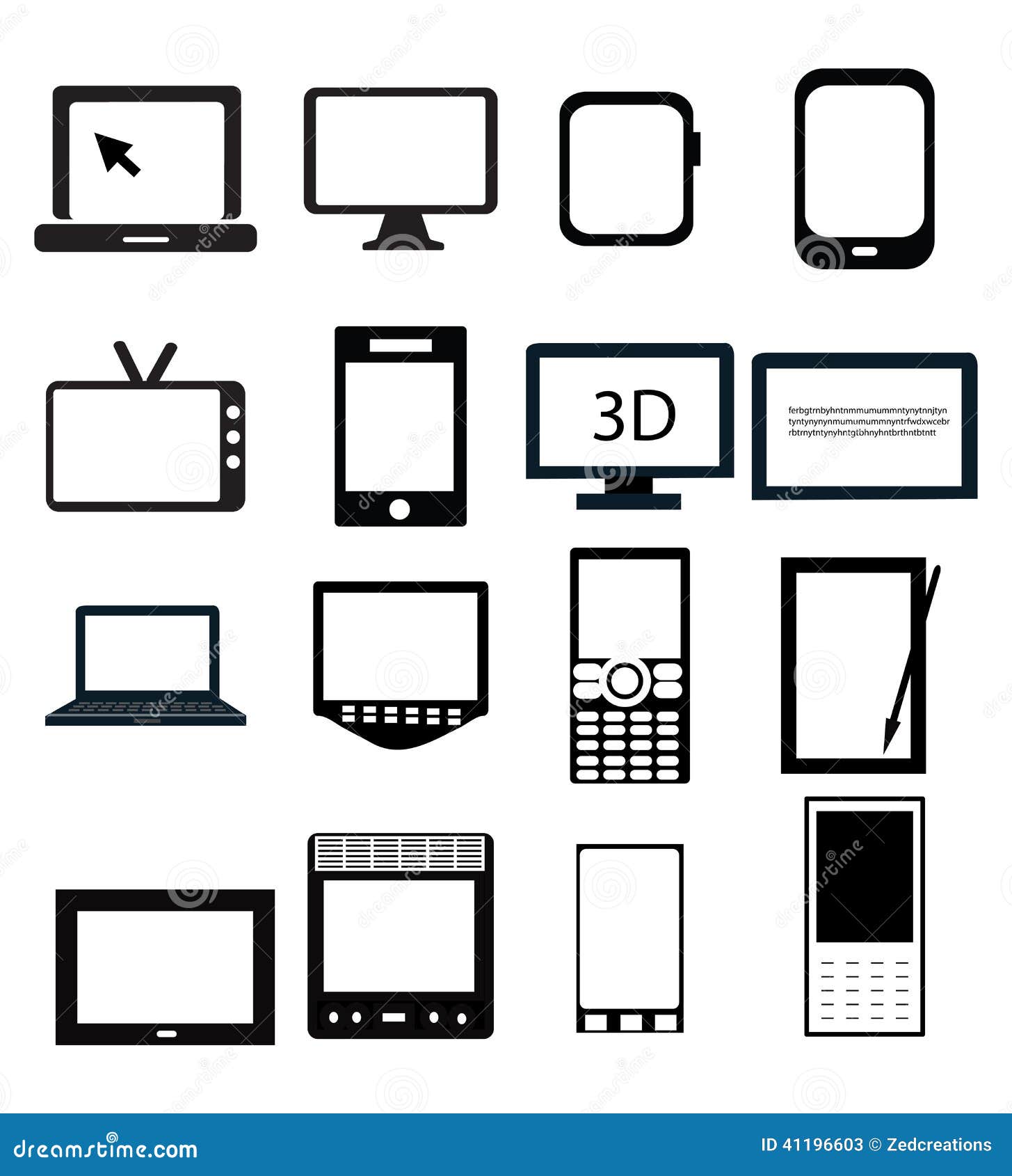 Electronic Icon Set stock vector. Illustration of cable - 41196603