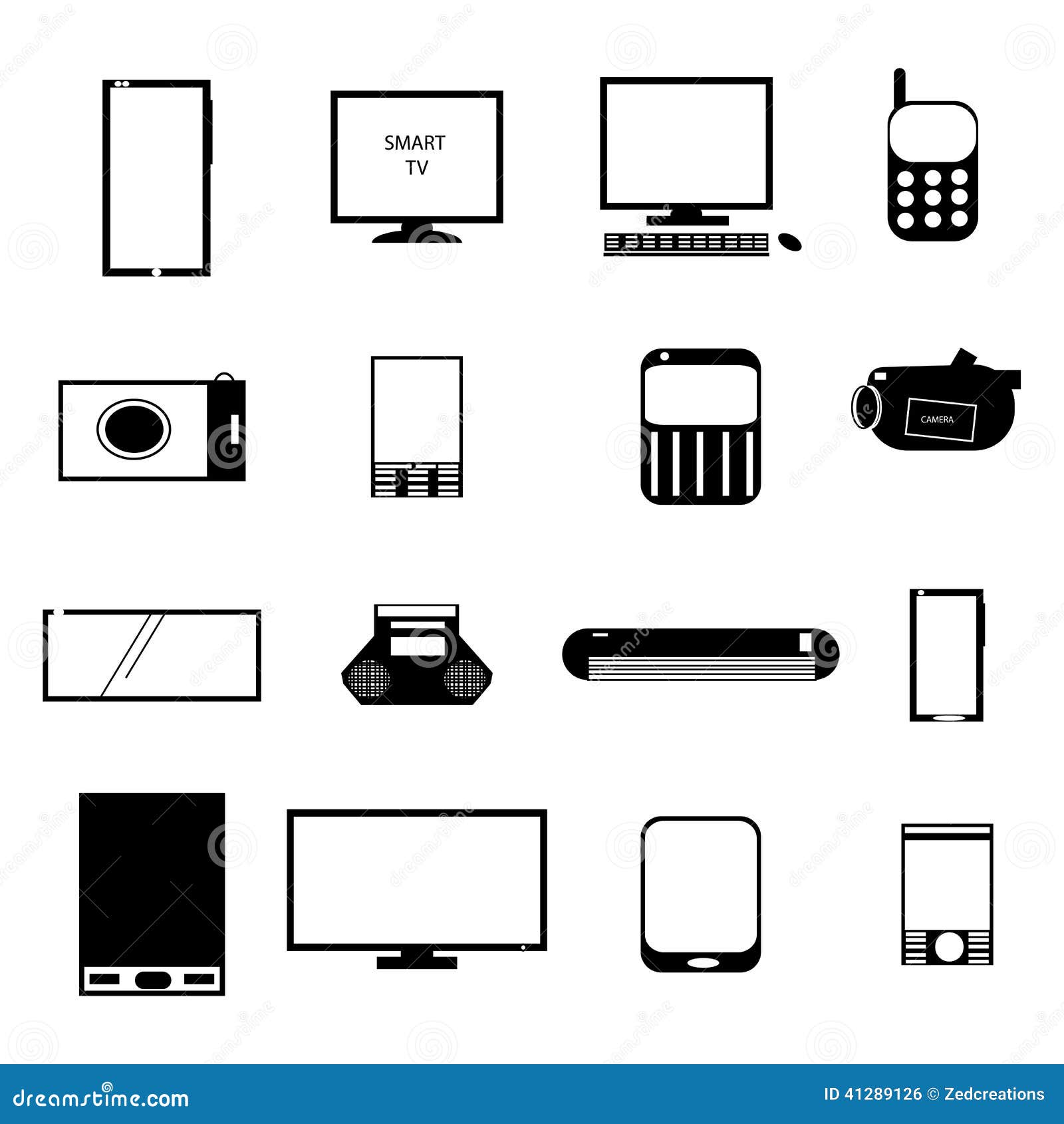 Electronic Icon Set stock vector. Illustration of clip - 41289126