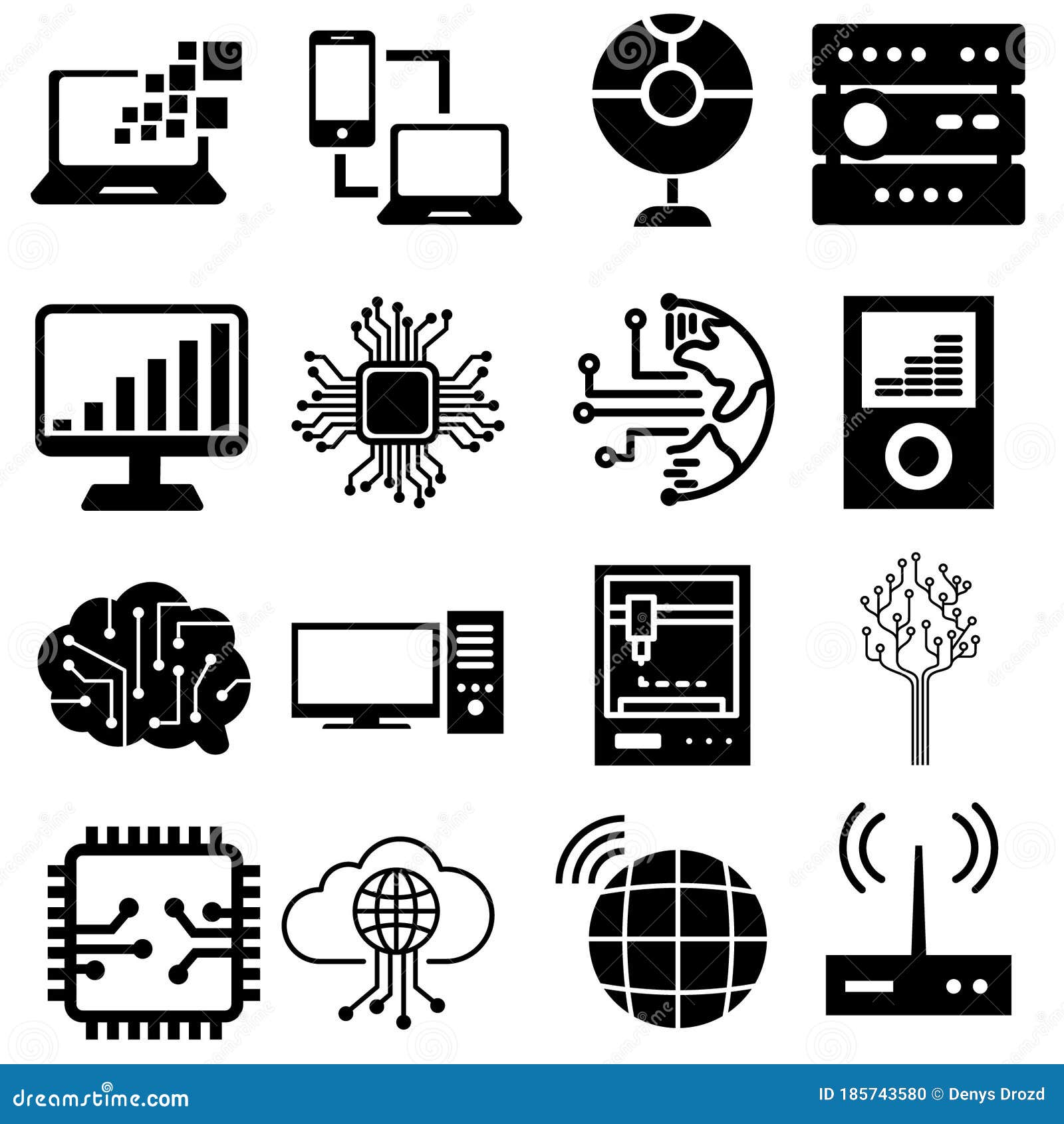 Electronic Icon Vector Set. Technology Illustration Sign Collection ...