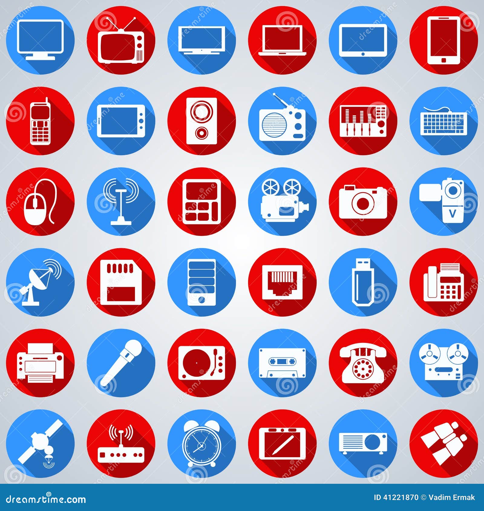 Electronic Icons Collection Stock Vector - Illustration of button ...
