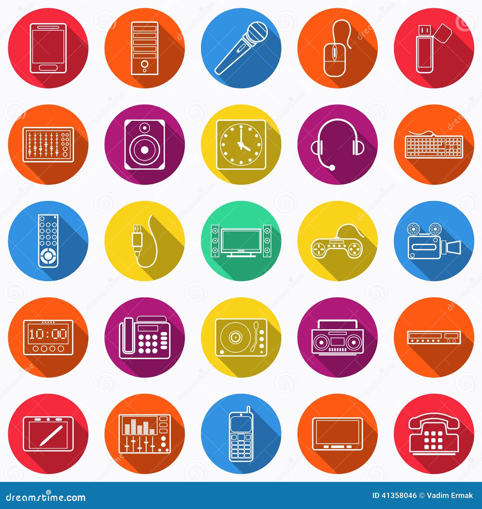 Electronic Icons Collection Stock Vector - Illustration of miniature ...
