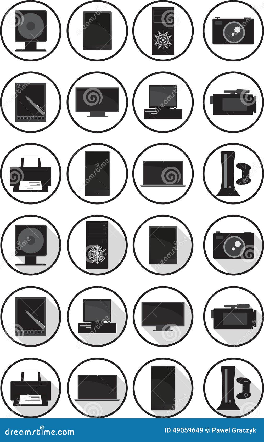 Electronic icons set stock vector. Illustration of smart - 49059649