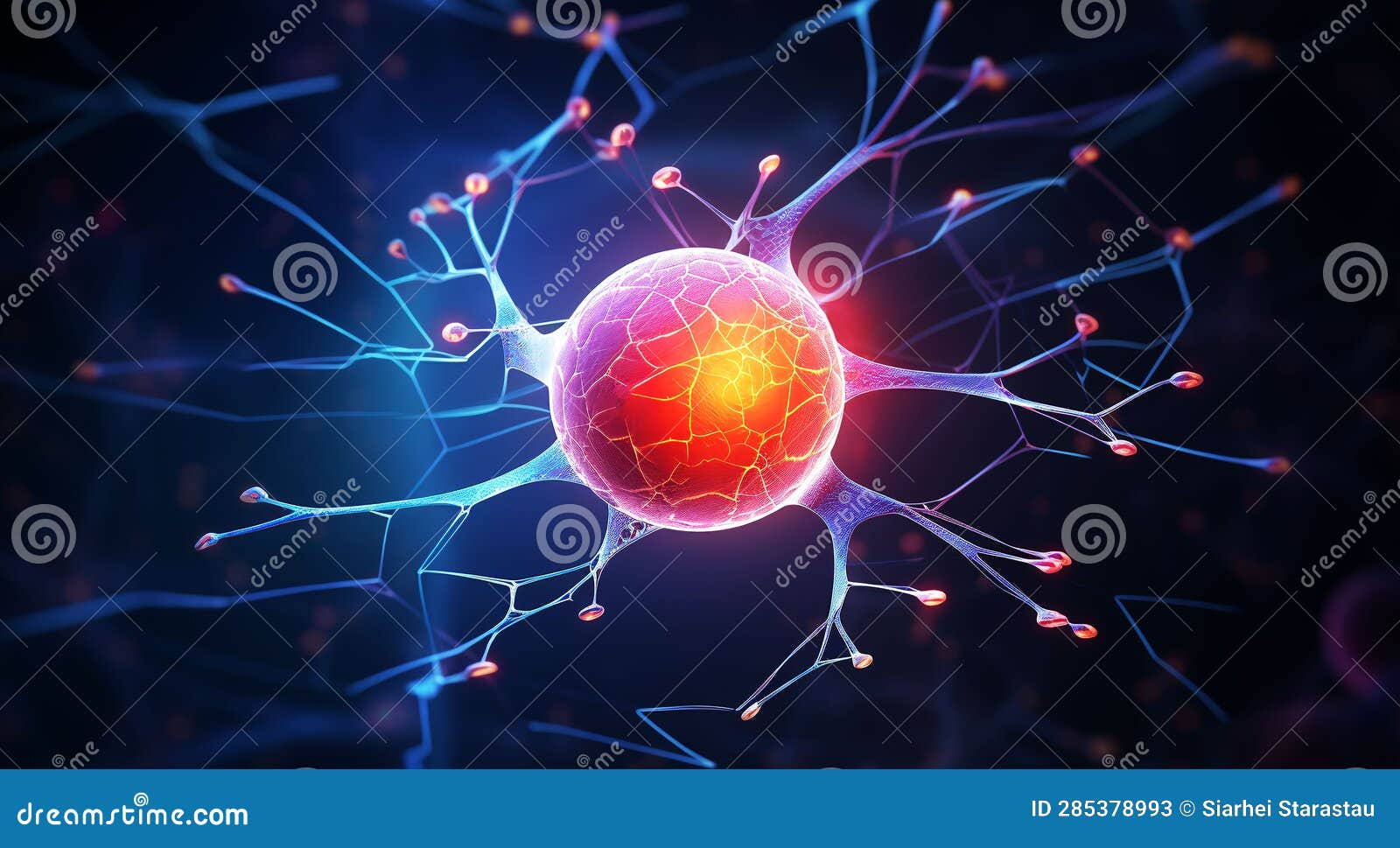 Electronic Image of Brain Neurons,Generated by AI Stock Illustration ...