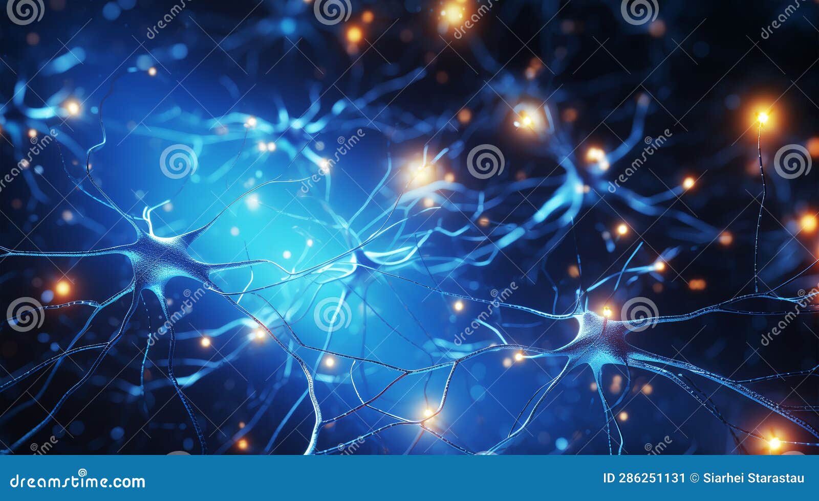 Electronic Image of Brain Neurons,Generated by AI Stock Illustration ...