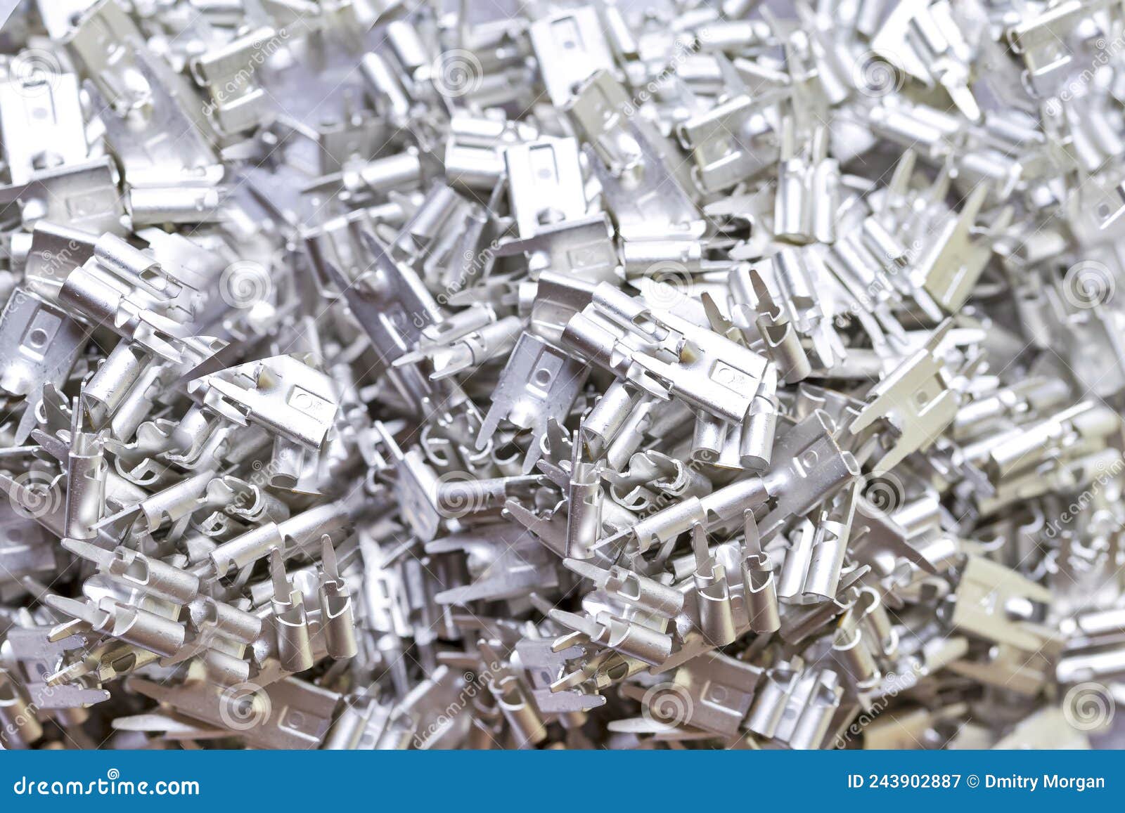 Batch Of Silver Tinned External Connectors For PCB Placed Bulk On White ...