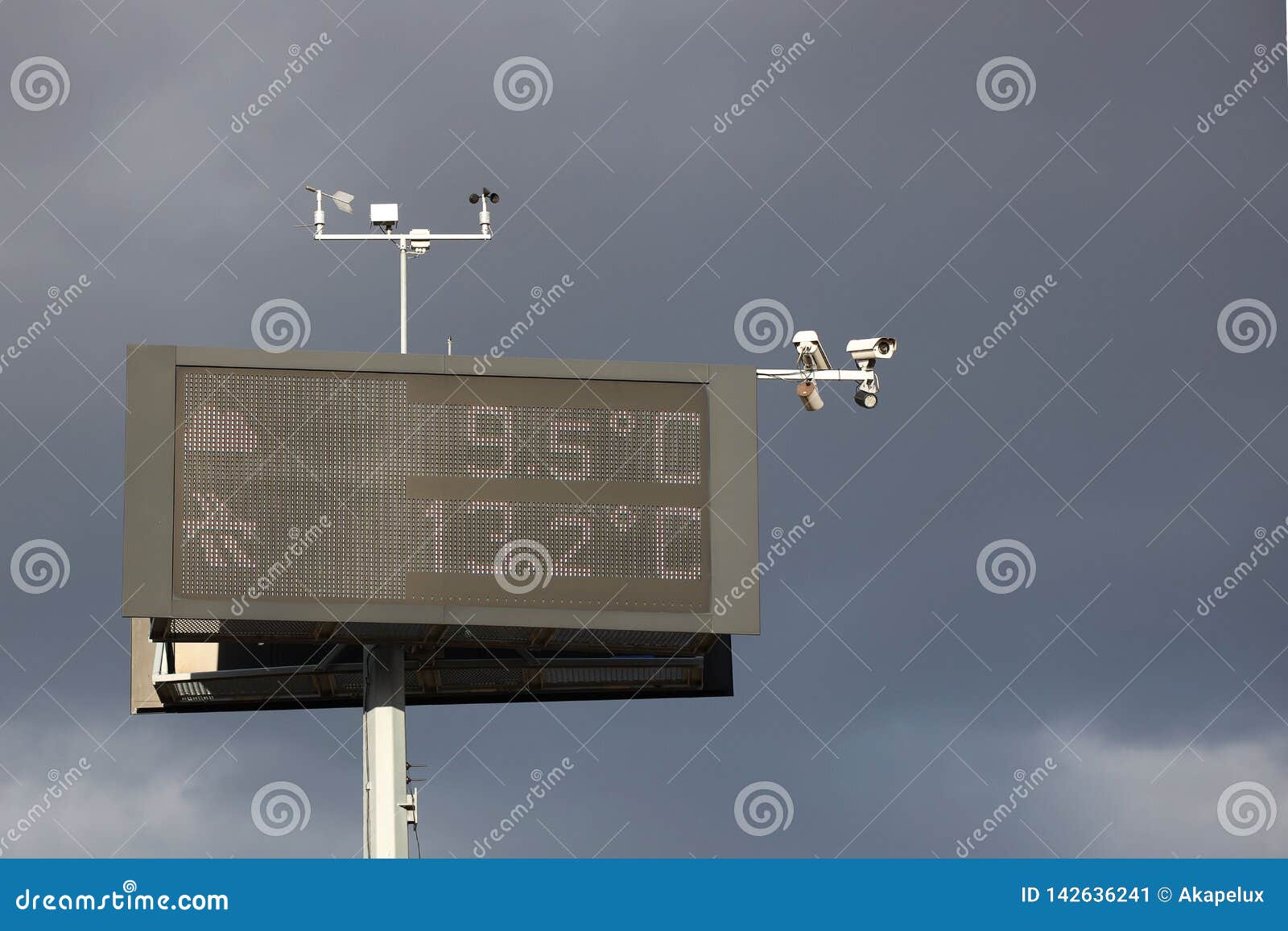Electronic Information Board Measuring Temperature Against the Backdrop ...