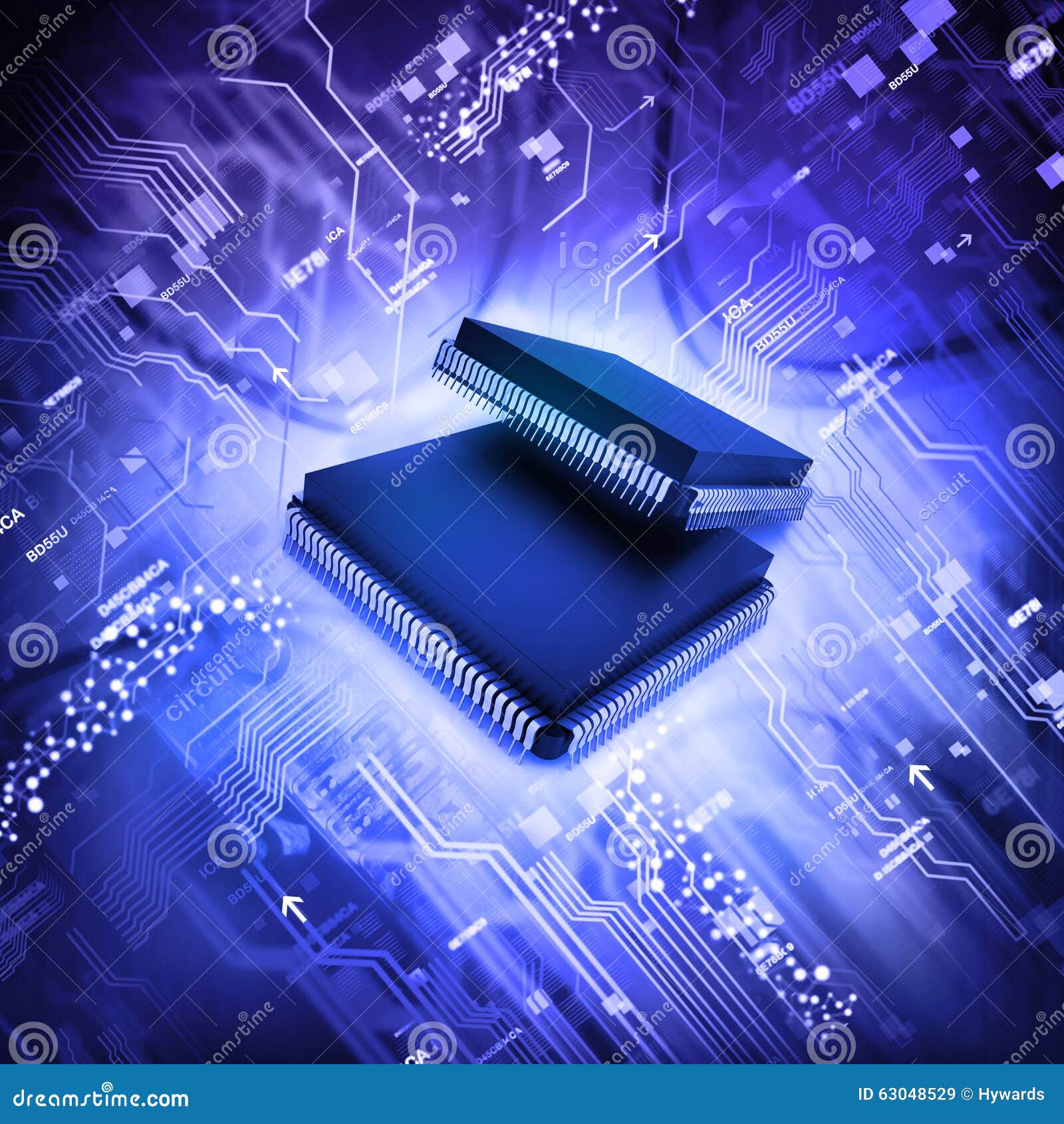 Electronic Integrated Circuit Chip Stock Illustration - Illustration of ...