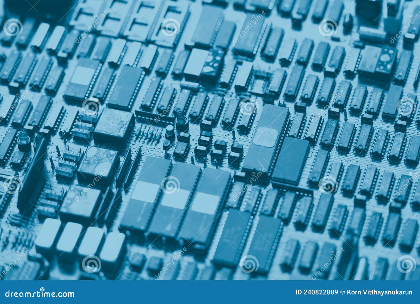 Electronic Integrated Circuits IC Board with Microchip of Digital ...